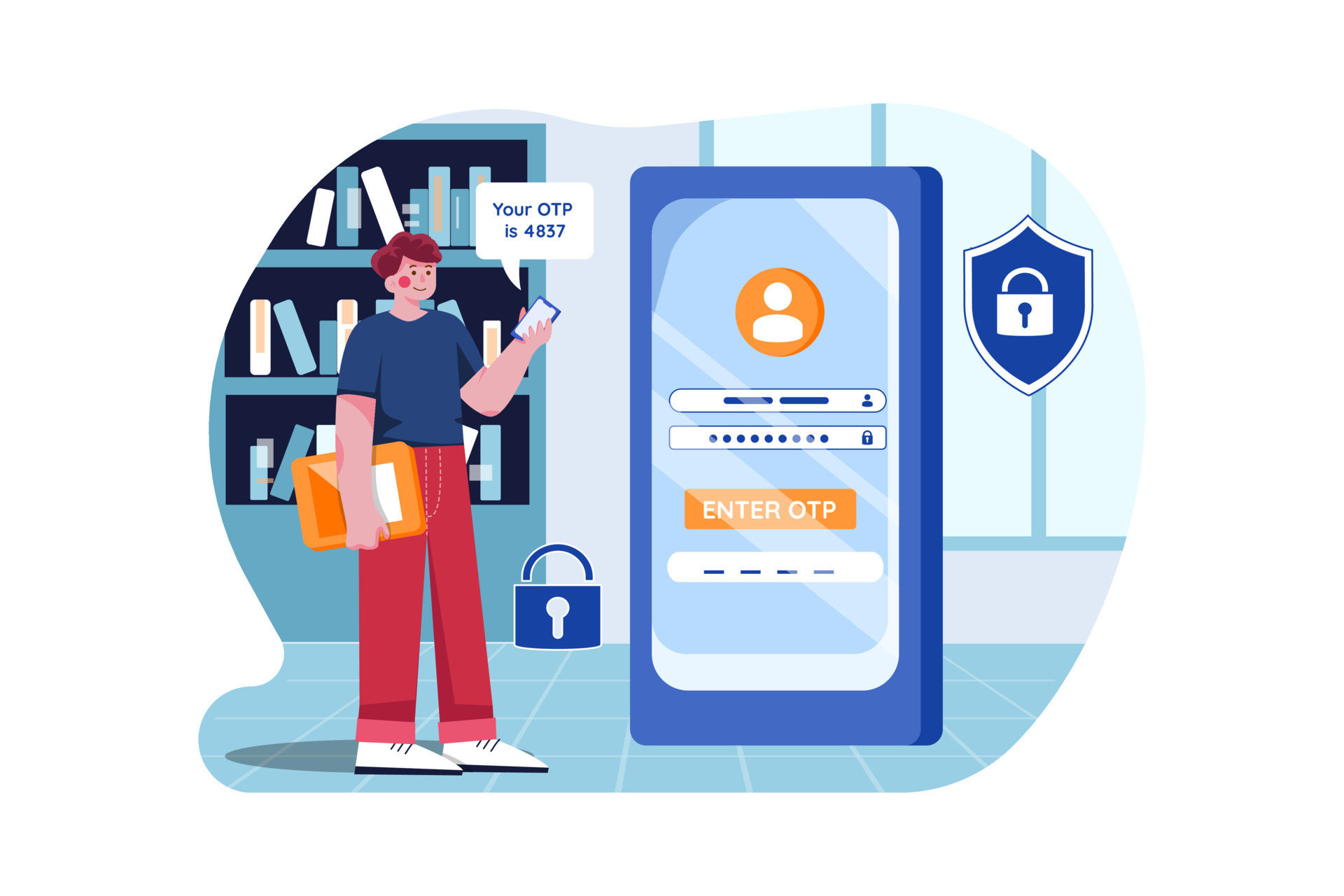 Otp Authentication Security 8516101 Vector Art At Vecteezy