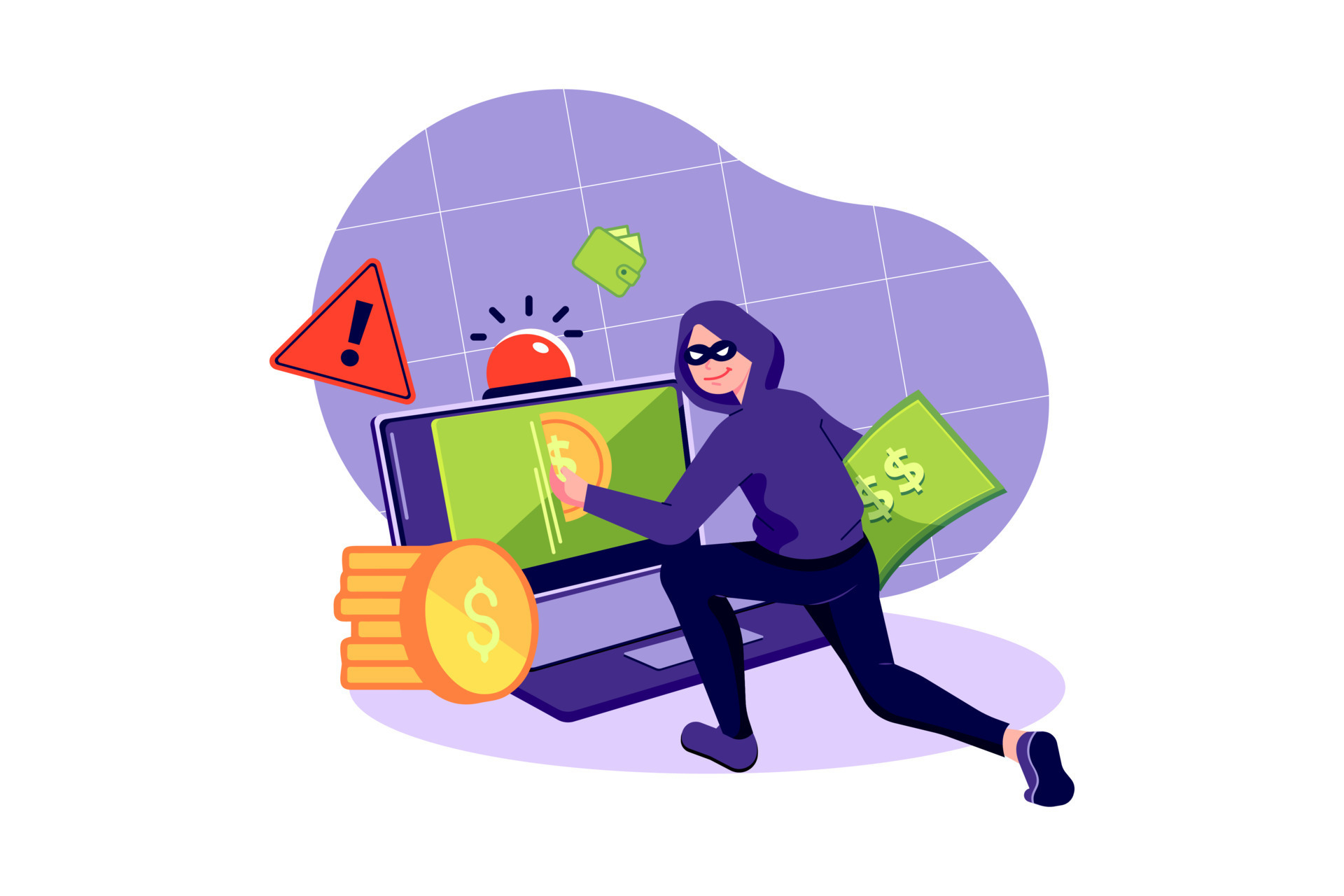 Computer Cryptocurrency Attack 8516554 Vector Art at Vecteezy