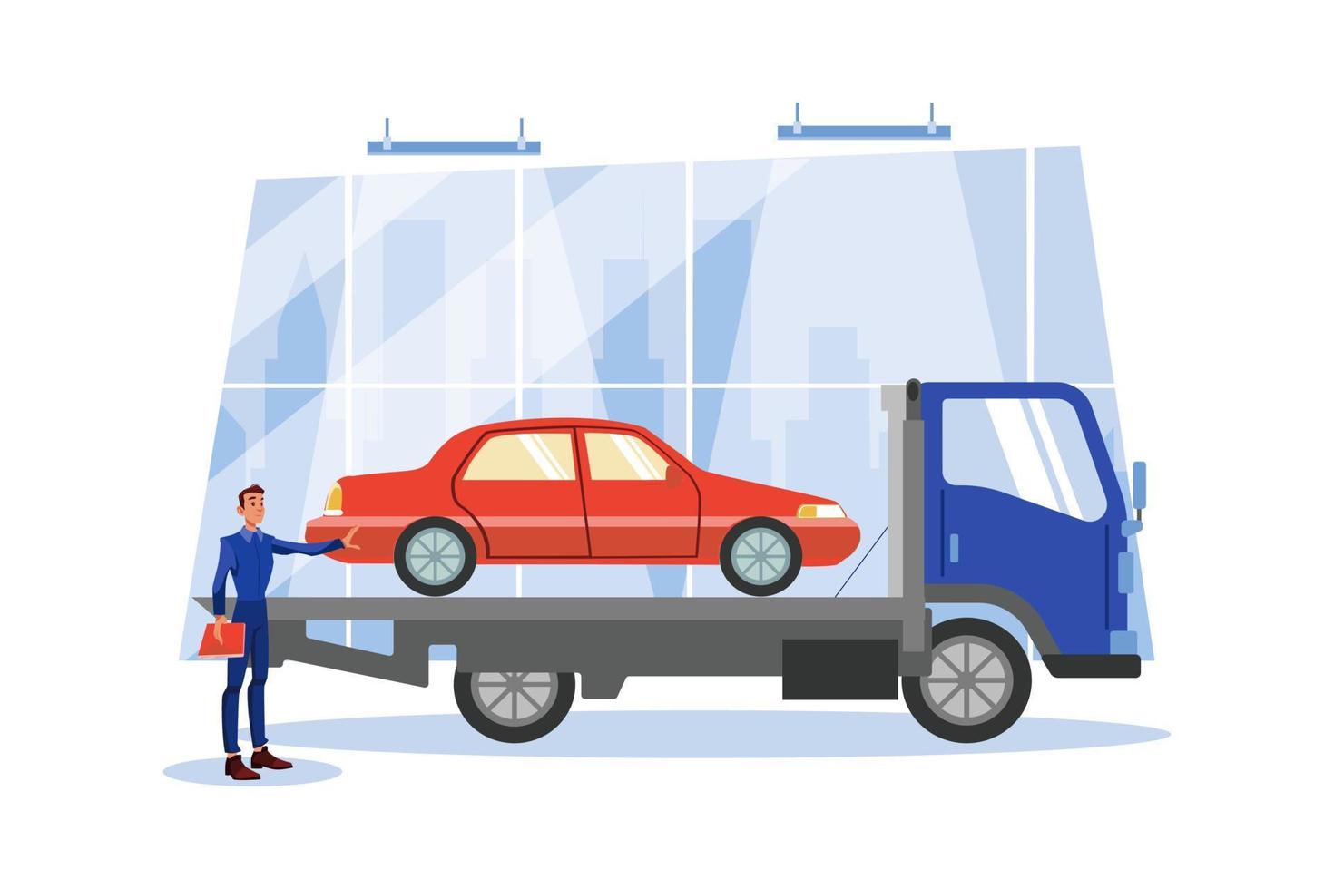 Towing Service Illustration Concept 8516889 Vector Art At Vecteezy