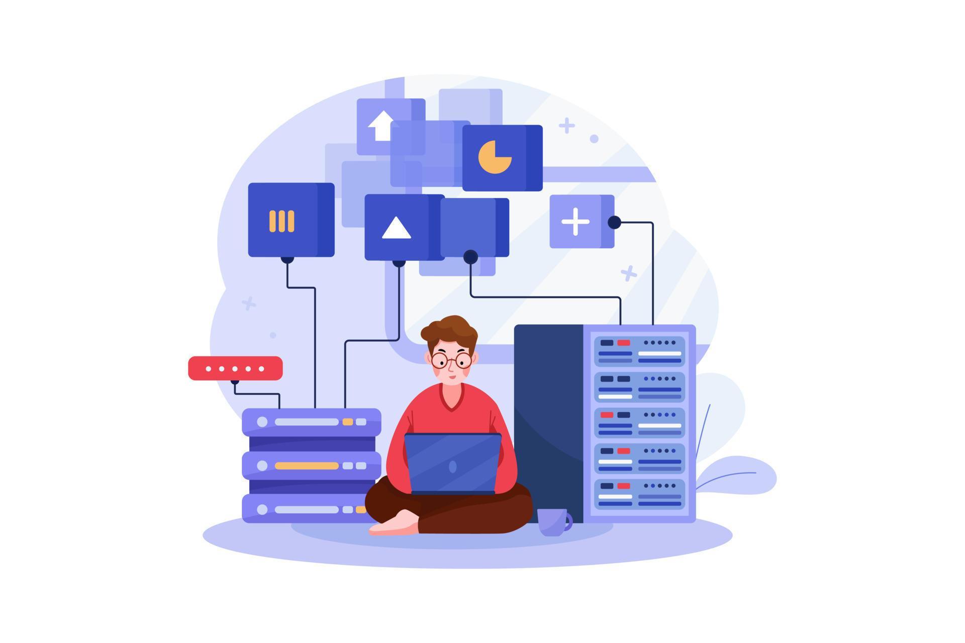 Big Data Processing 8518117 Vector Art at Vecteezy