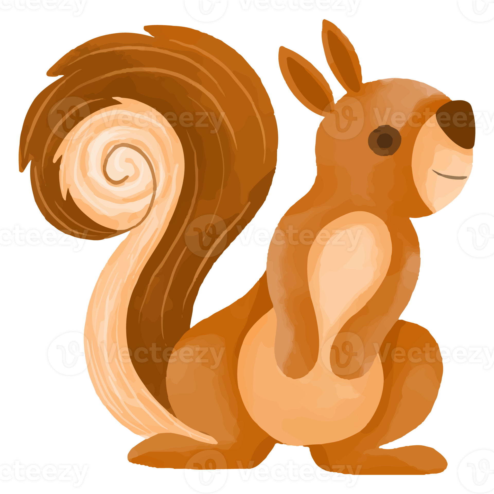 Watercolor Squirrel, Hand painted Animal decoration clipart 8519374 PNG