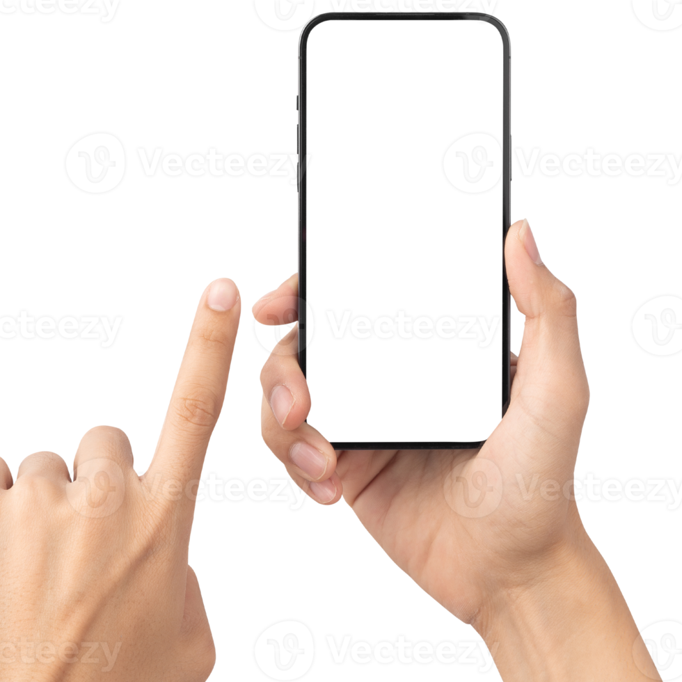 Hand Holding And Using Phone Mockup Cutout Png File 8519578 Png