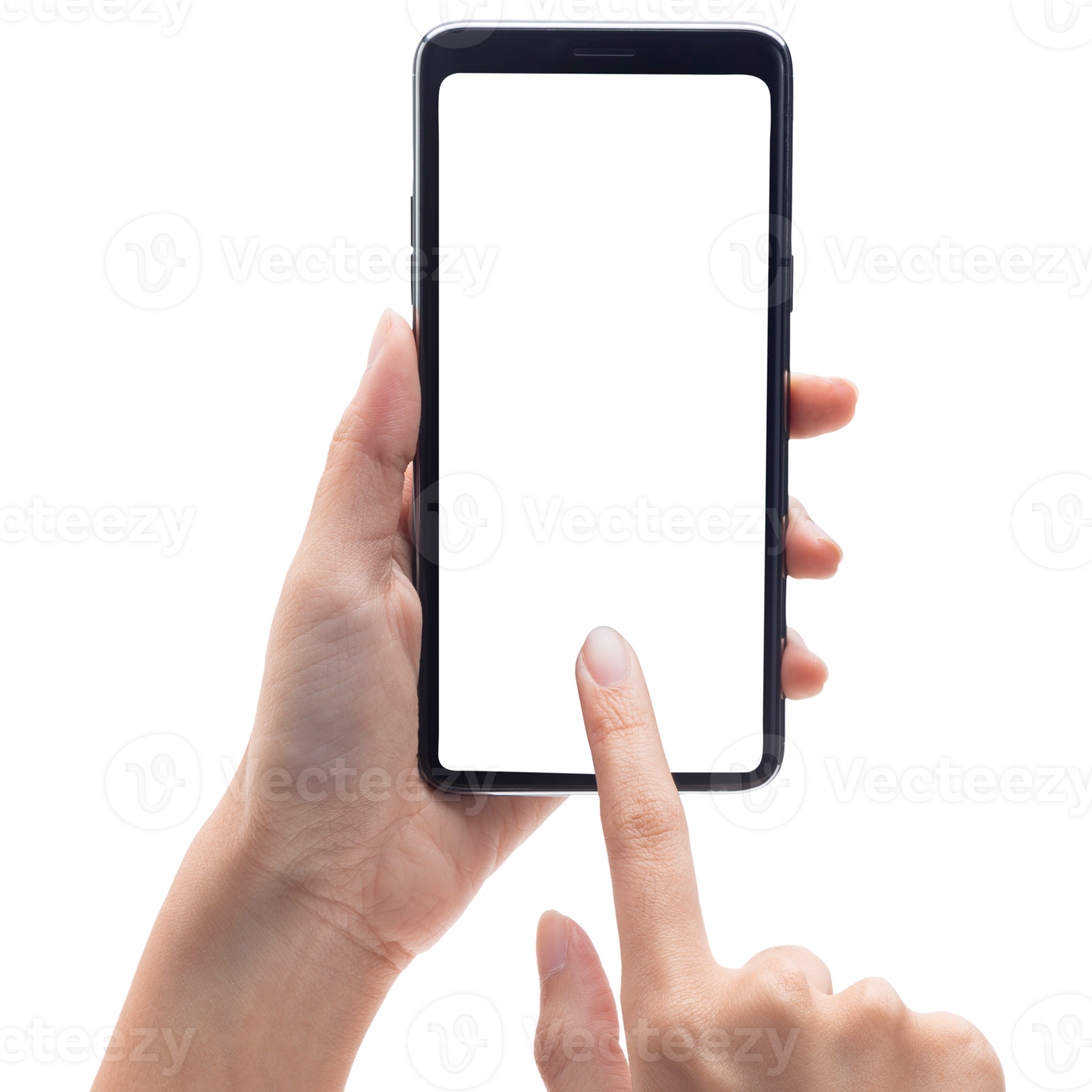 Hand Holding And Using Phone Mockup Cutout Png File 8519627 Png