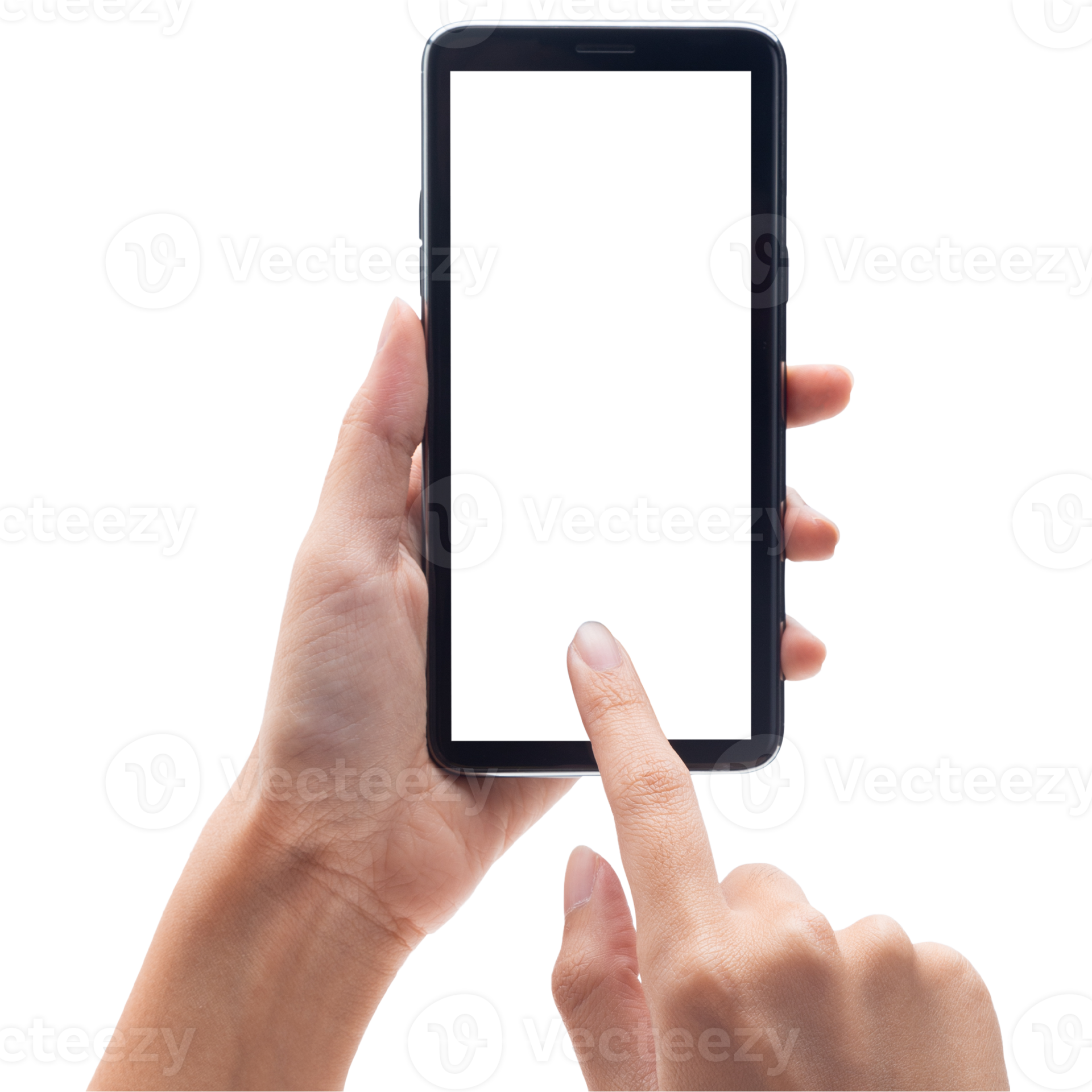 Hand Holding And Using Phone Mockup Cutout Png File 8519723 Png