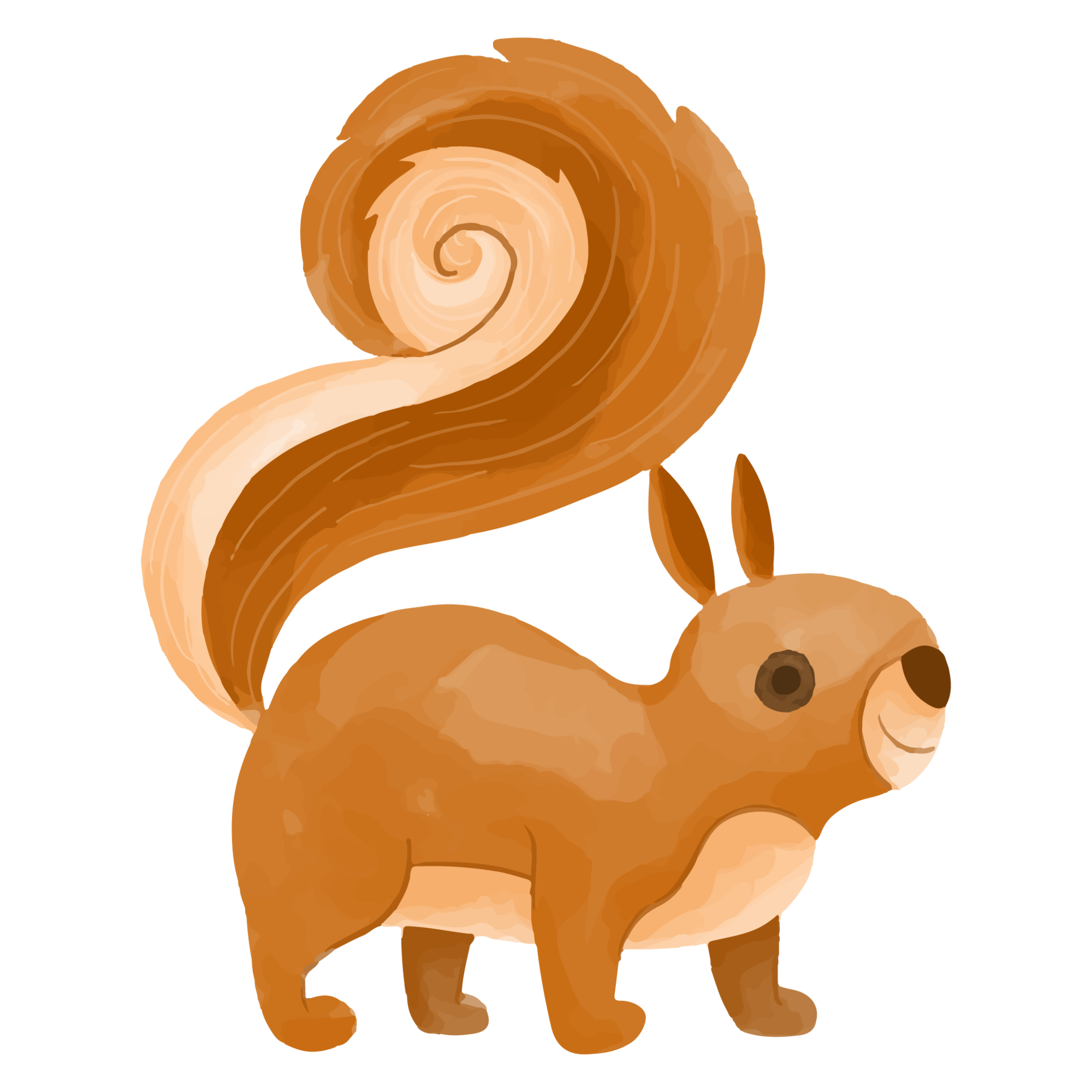 Watercolor Squirrel, Hand painted Animal decoration clipart 8519735 PNG