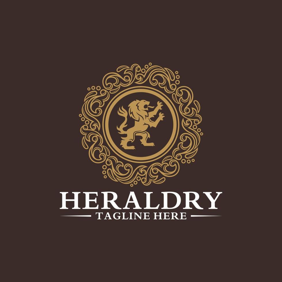 Royal Lion Heraldry Logo Vector Template 8519851 Vector Art at Vecteezy