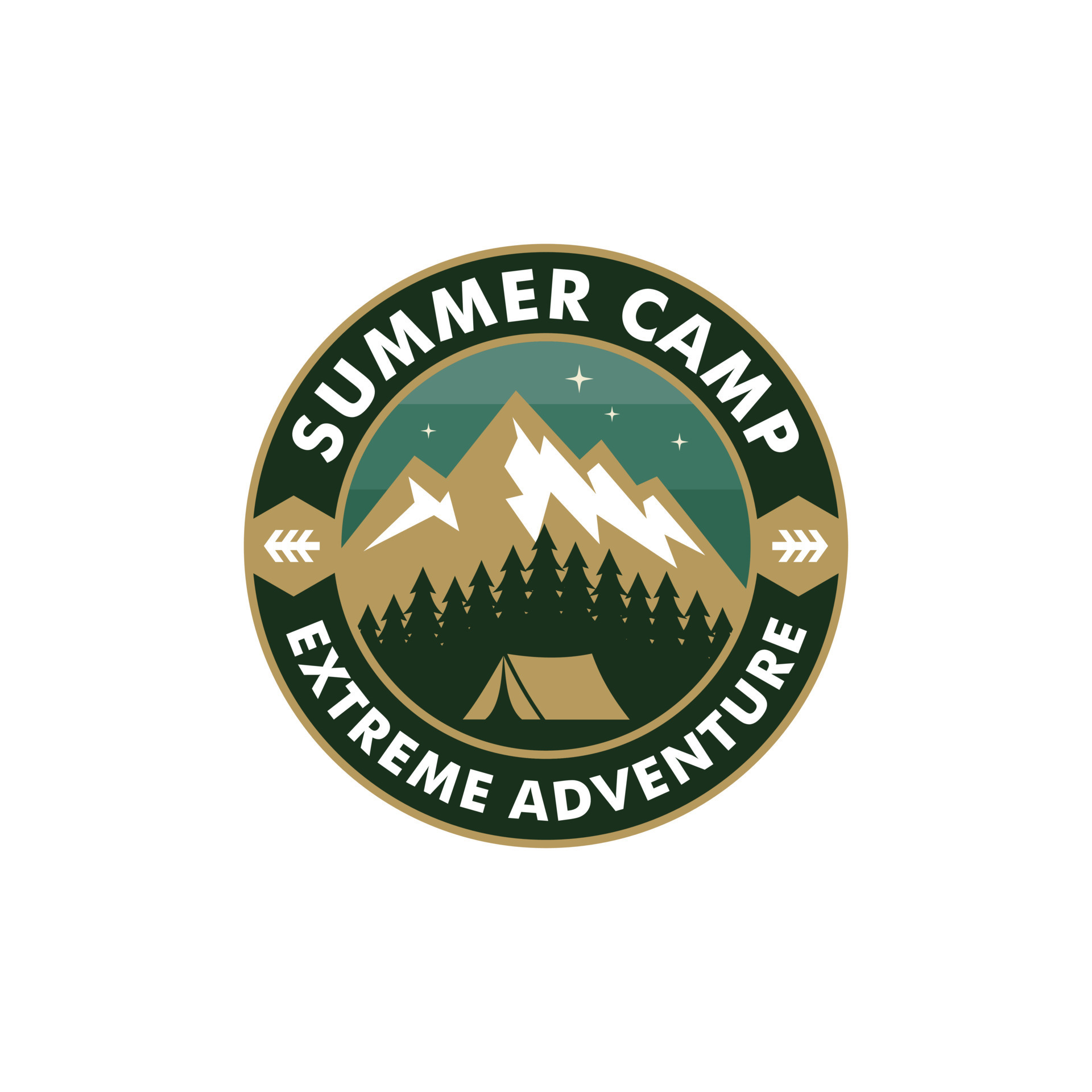 Summer Camp Badge Logo Vector Template 8519869 Vector Art At Vecteezy