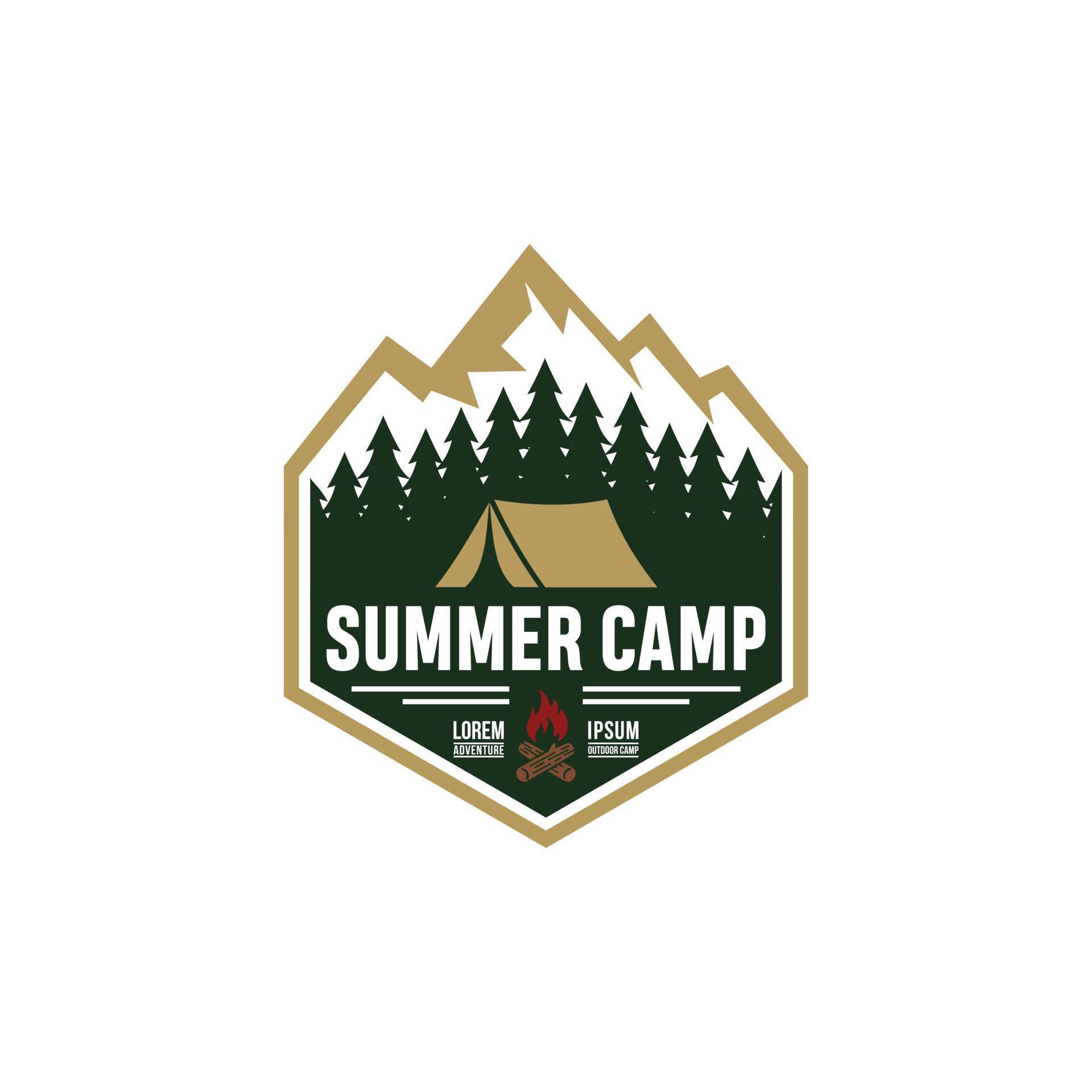 Summer Camp Badge Logo Vector Template 8519894 Vector Art At Vecteezy