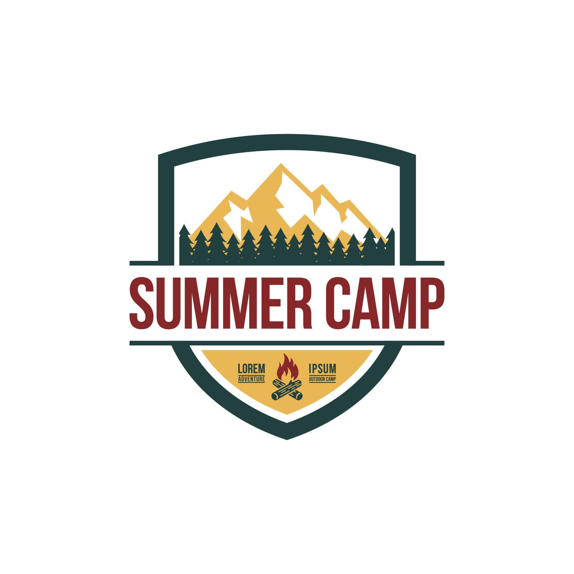 Summer Camp Badge Logo Vector Template 8519899 Vector Art At Vecteezy
