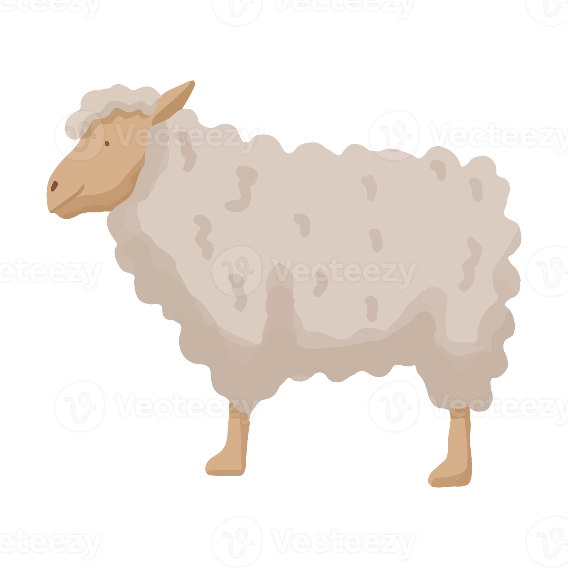 Watercolor Sheep, Hand painted farm clipart 8520021 PNG