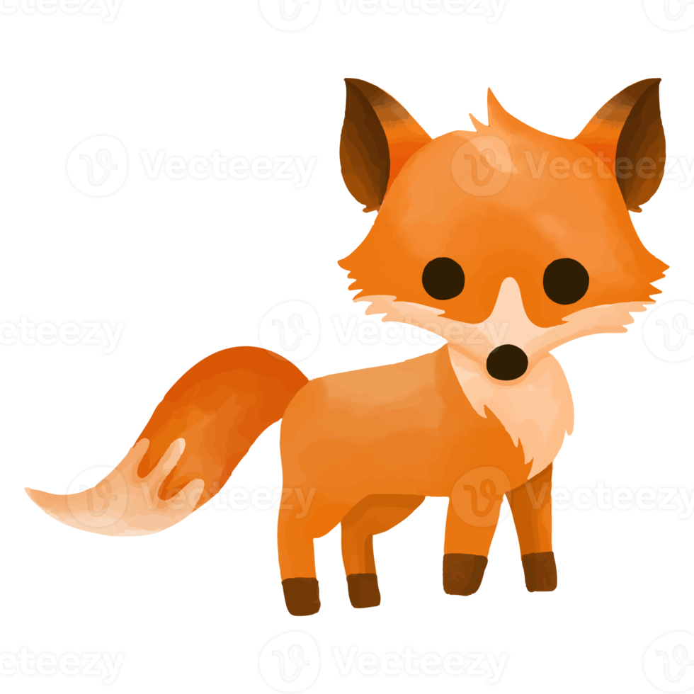 Watercolor Fox, Hand painted Animal decoration clipart 8520324 PNG