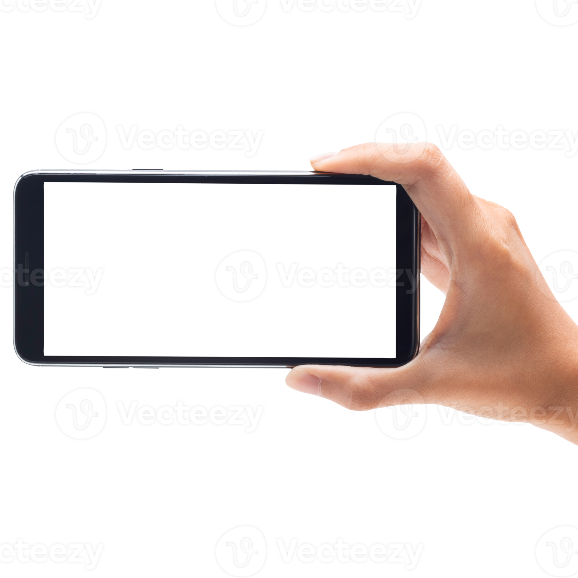 Hand Holding And Using Phone Mockup Cutout Png File 8530112 Png