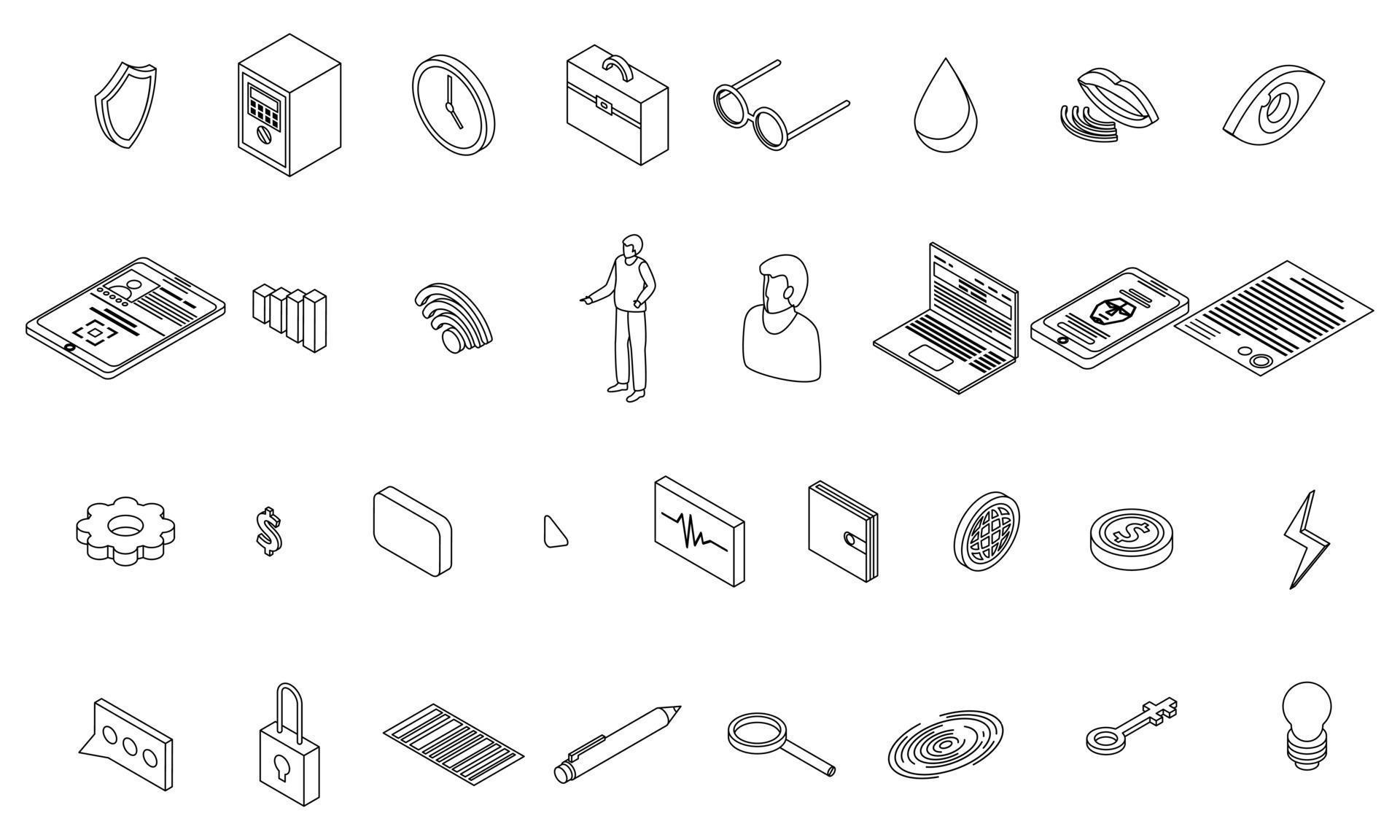 Biometric authentication icons set vector outine 8532474 Vector Art at ... Biometric authentication icons set vector outine 8532474 Vector Art at ...