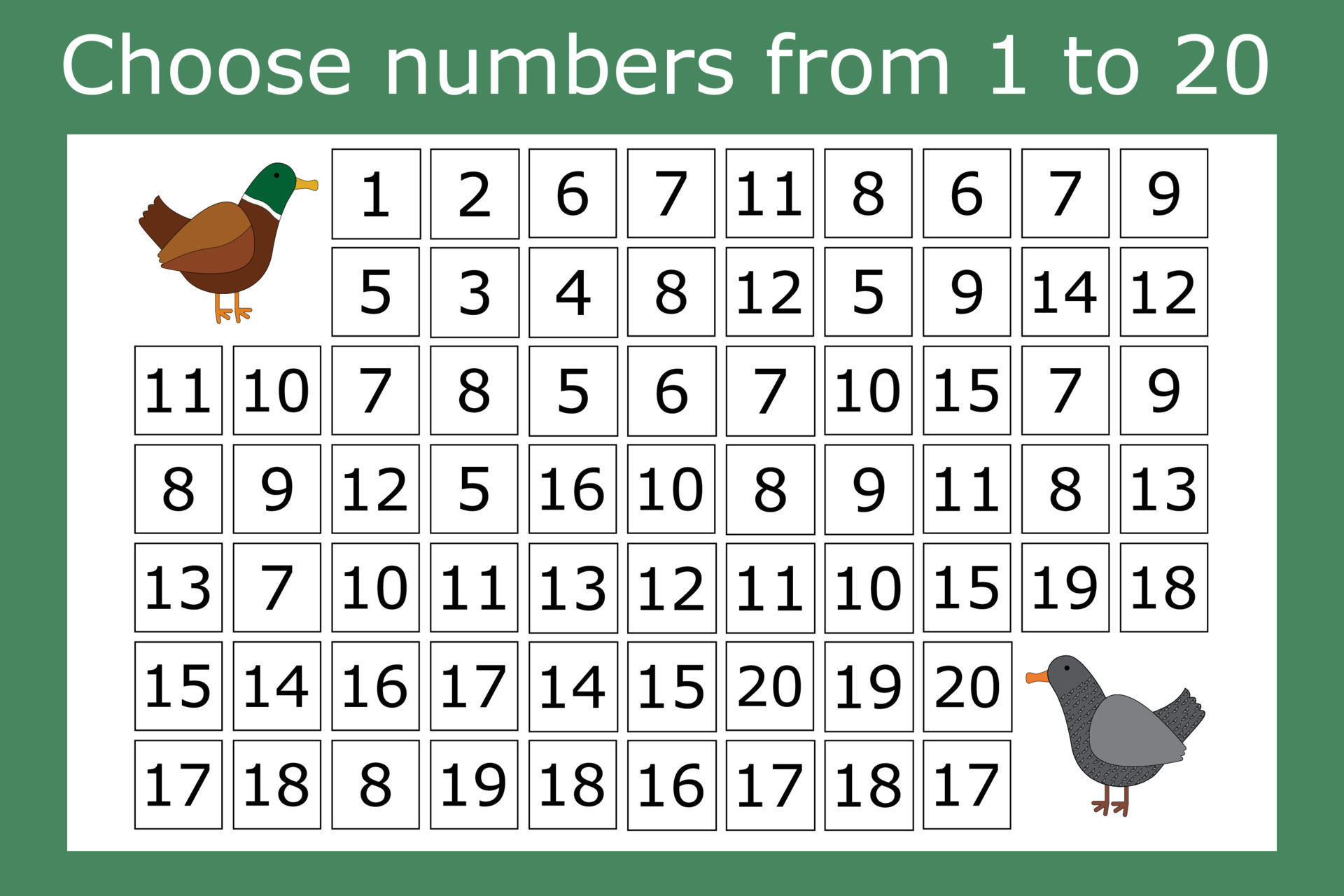 Connect the numbers from 1 to 20 in the correct order and go through ...