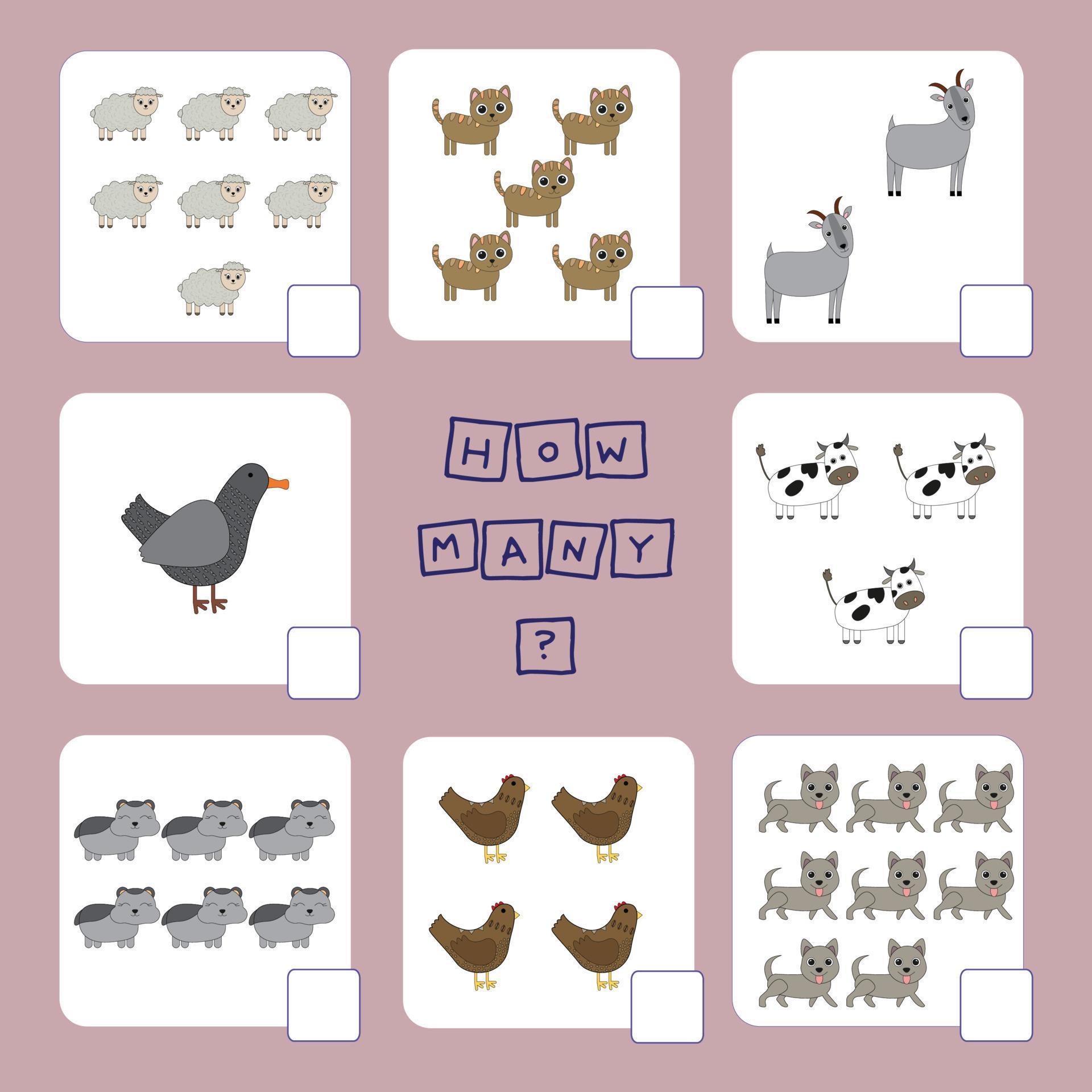 How many counting game with pets . 8533002 Vector Art at Vecteezy