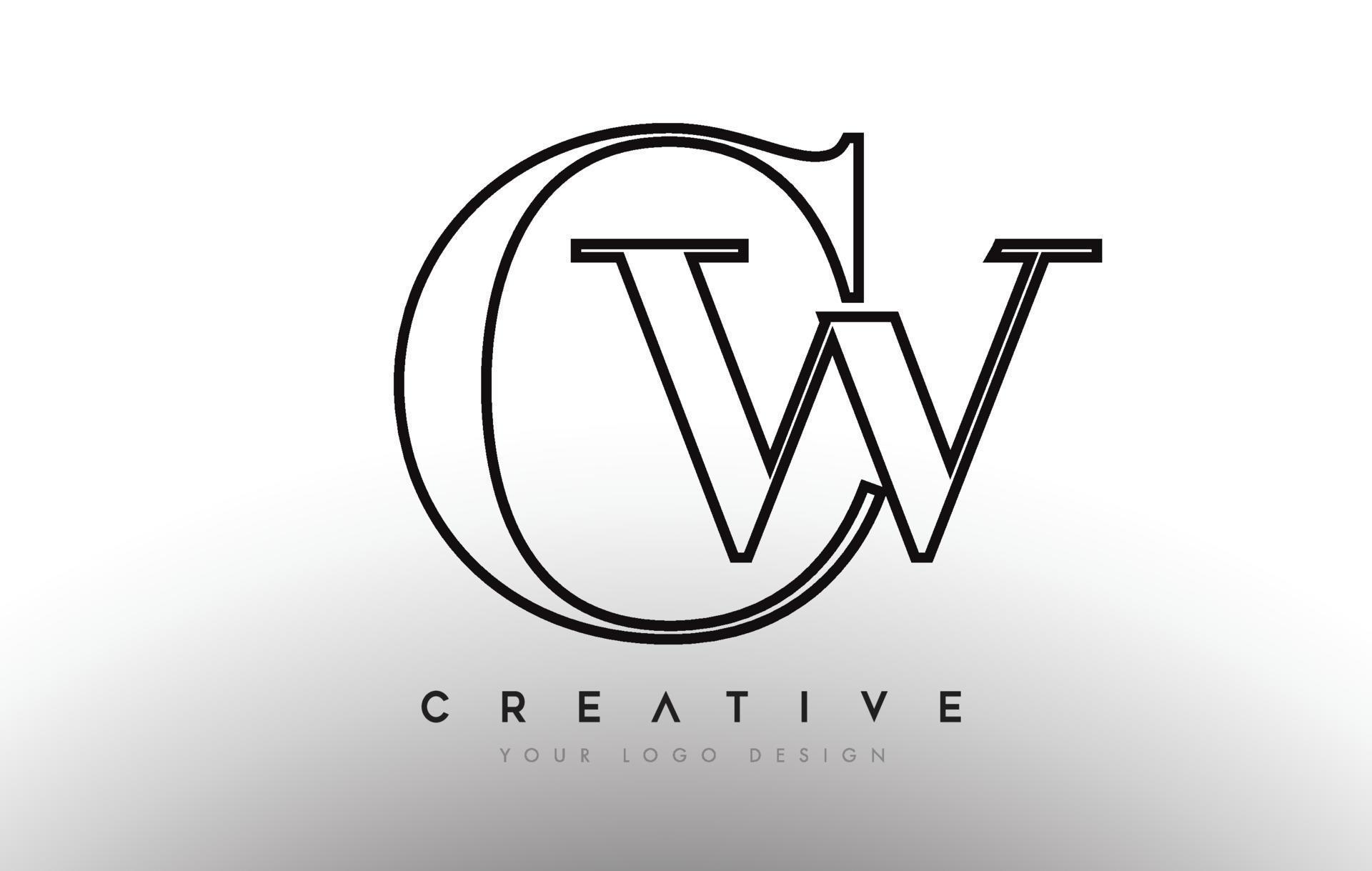 Cw Cw Letter Design Logo Logotype Icon Concept With Serif Font And Classic Elegant Style Look