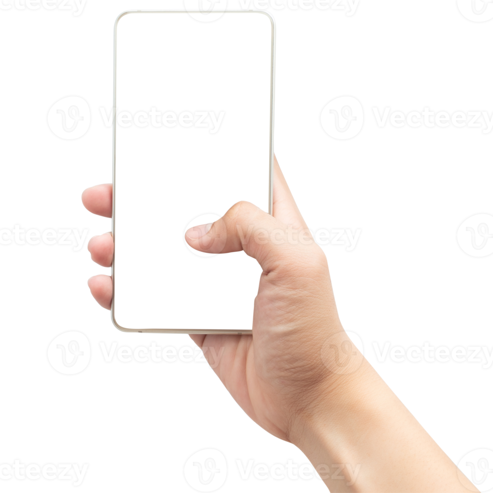 Hand Holding Phone Mockup Cutout Png File 8534741 Png