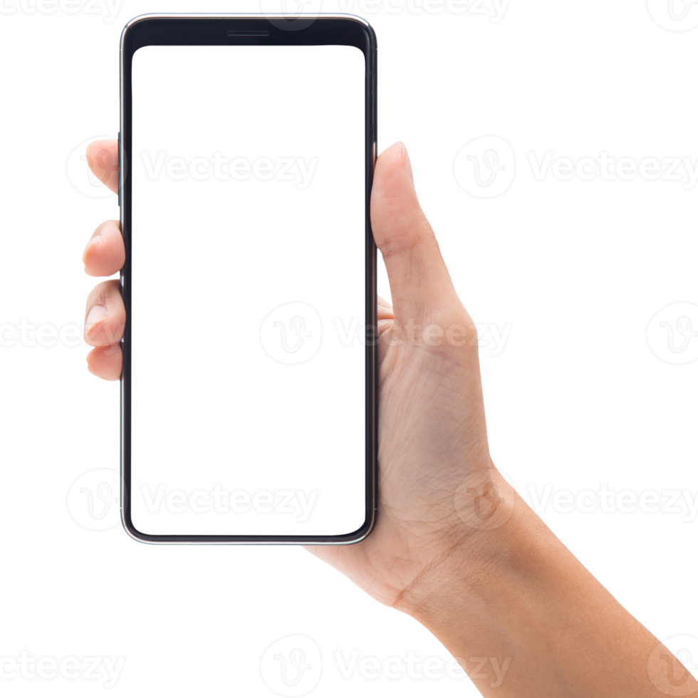 Hand Holding And Using Phone Mockup Cutout Png File 8534886 Png