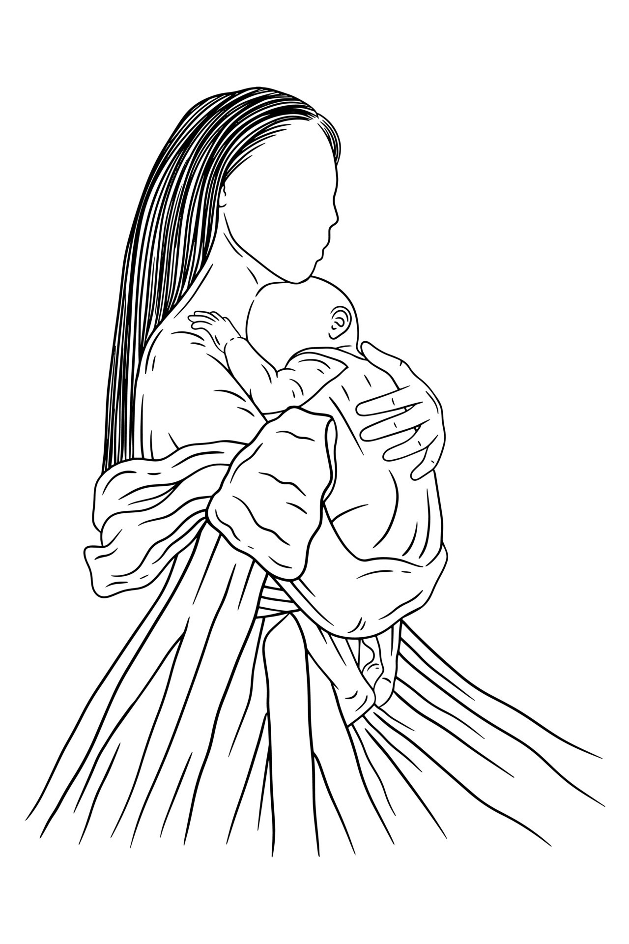 Happy family mother and baby born cute baby girl and child parent women ...