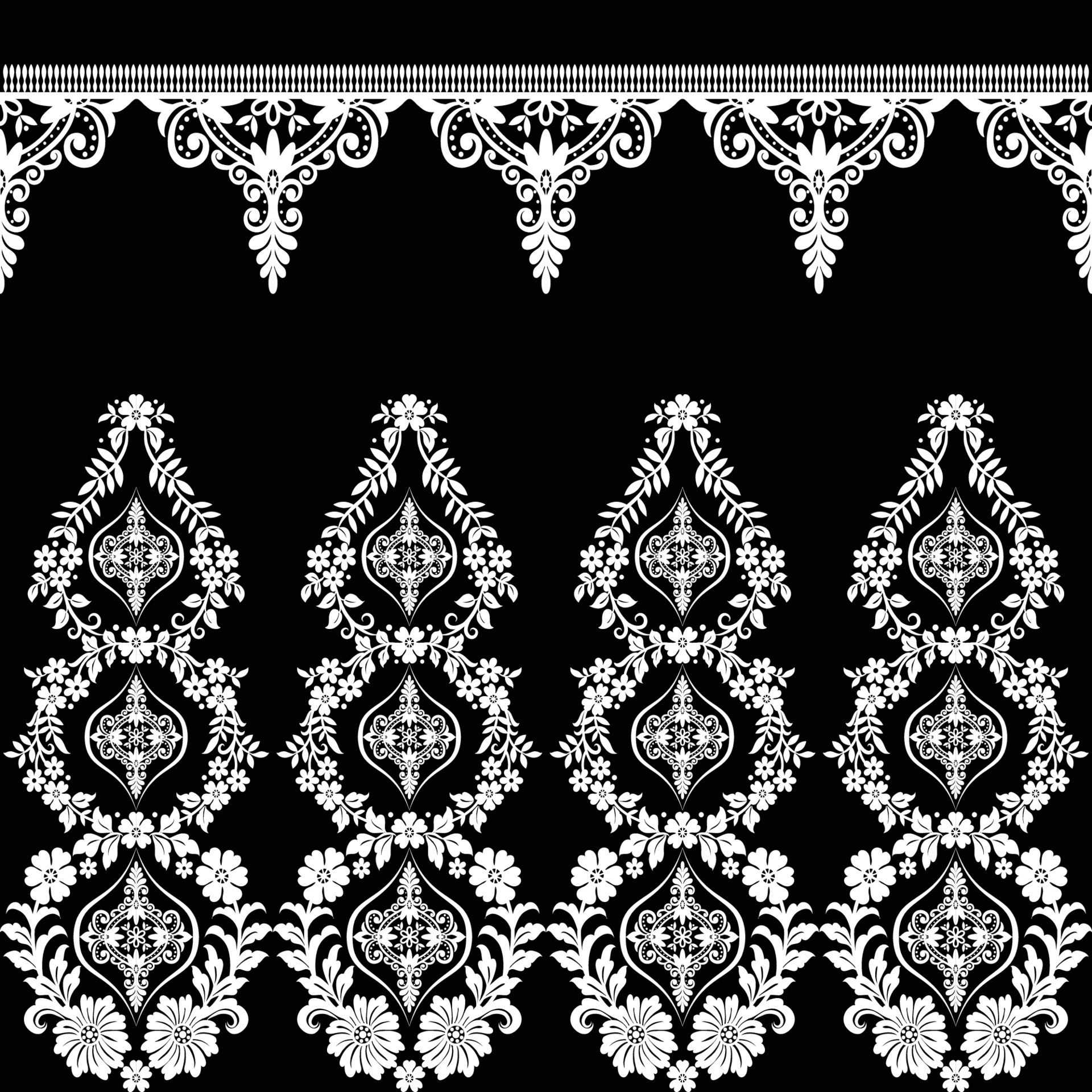 Seamless White Floral Lace Pattern 8543687 Vector Art At Vecteezy