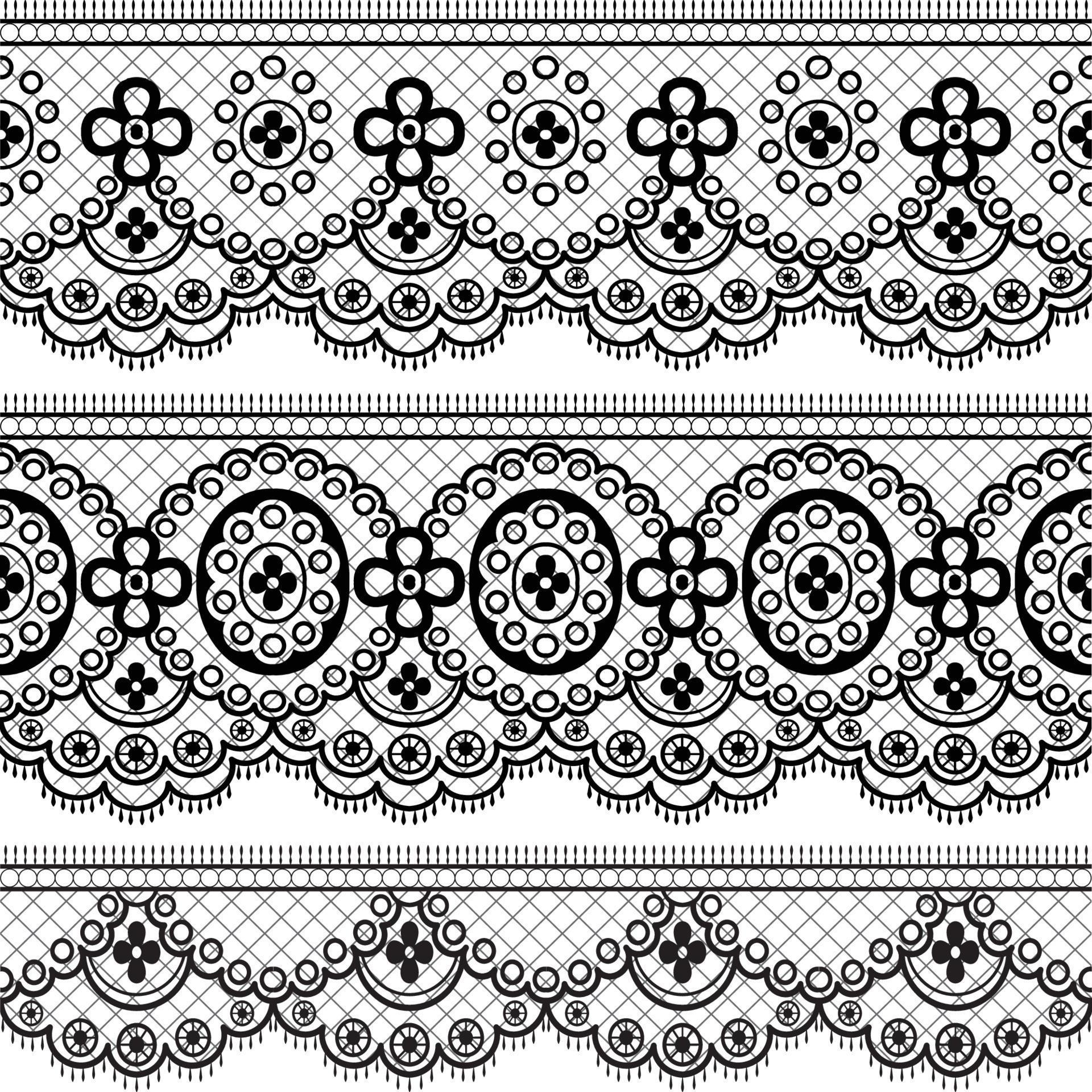 Seamless lace set 8543714 Vector Art at Vecteezy