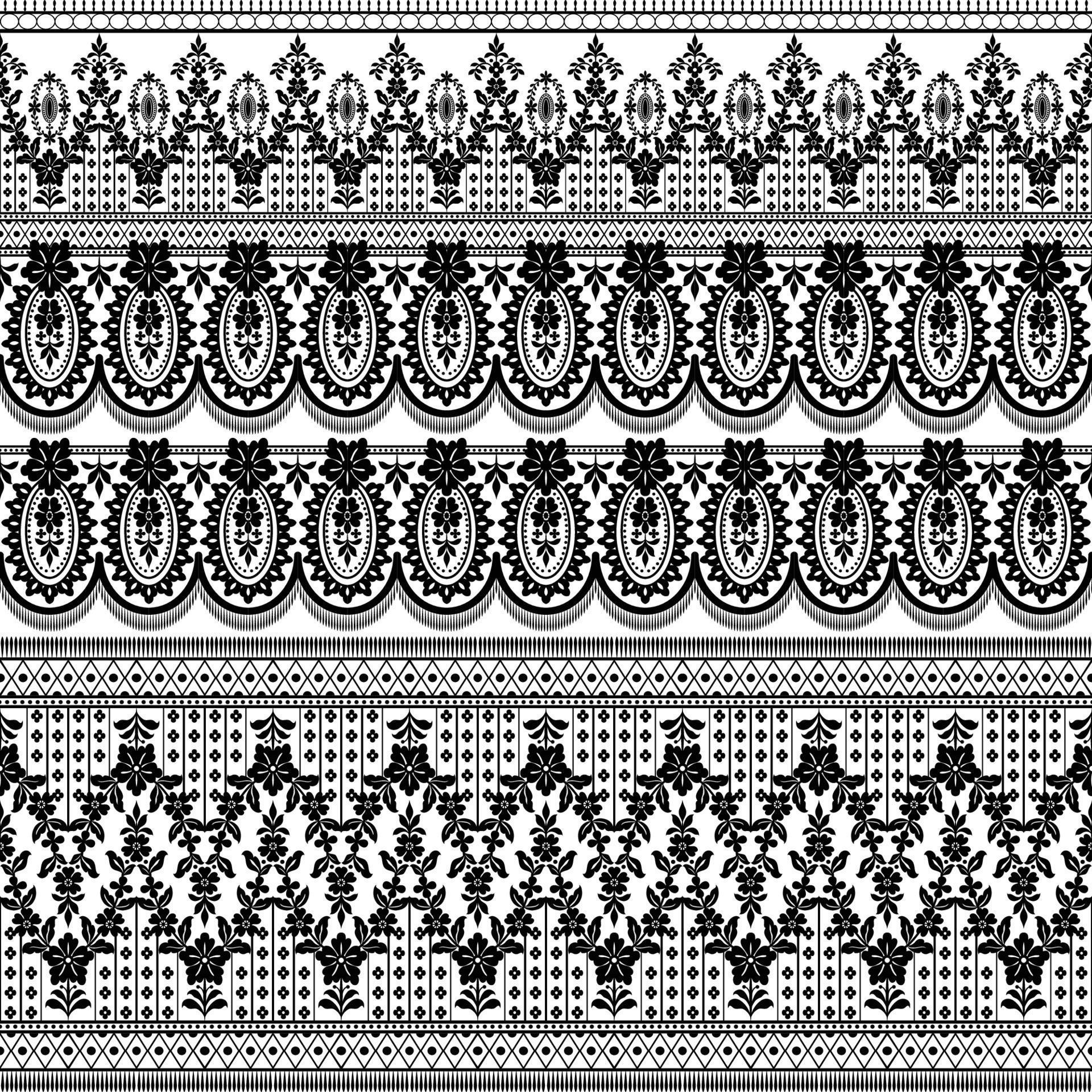 Seamless lace set 8543856 Vector Art at Vecteezy