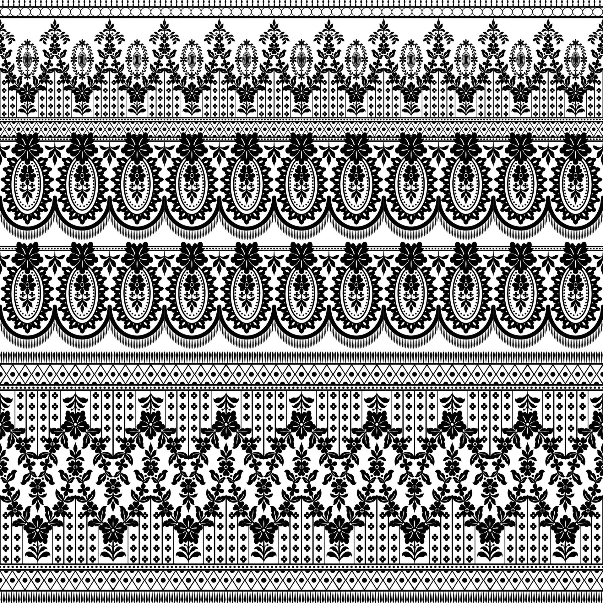 Seamless lace set 8543856 Vector Art at Vecteezy