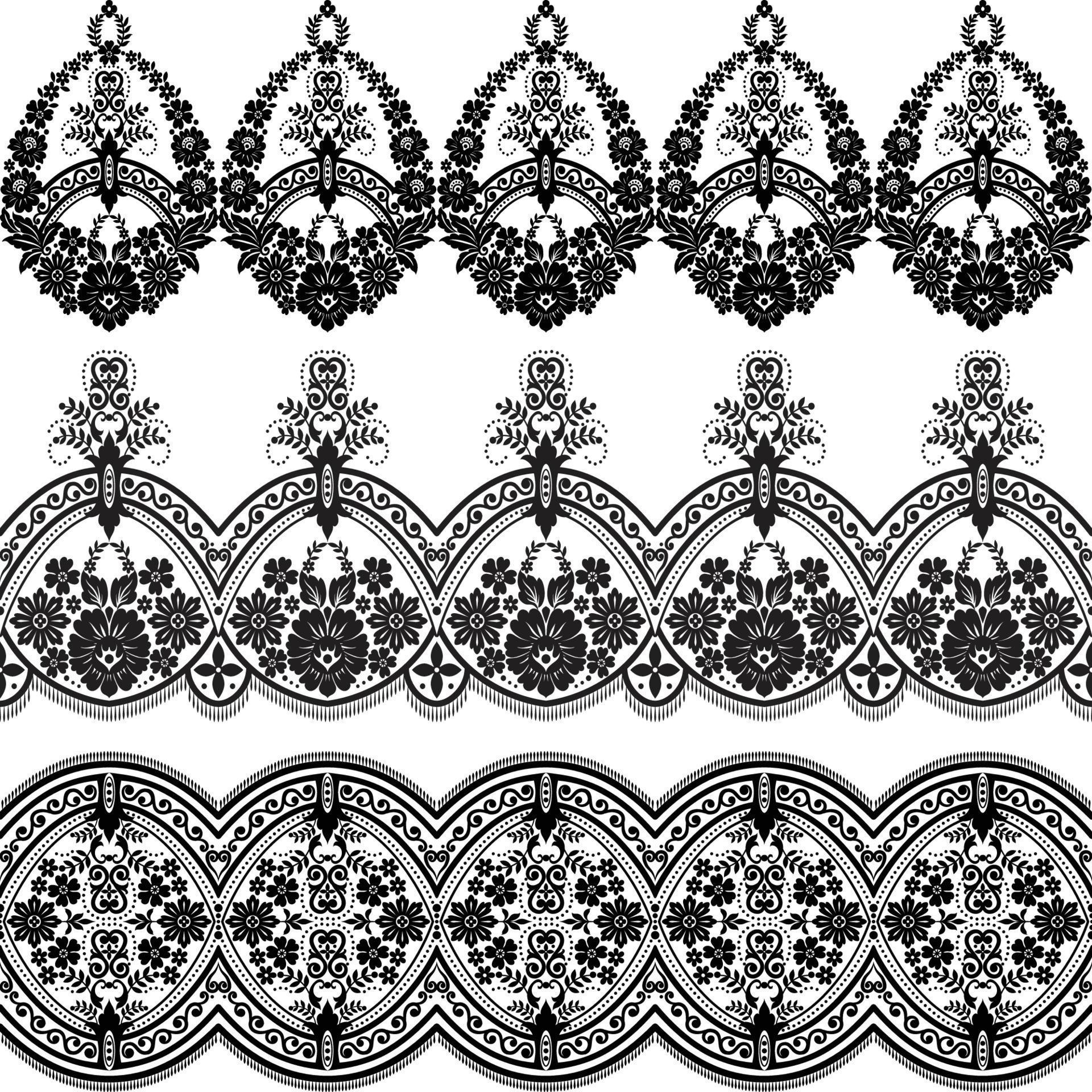 Seamless lace set 8543945 Vector Art at Vecteezy