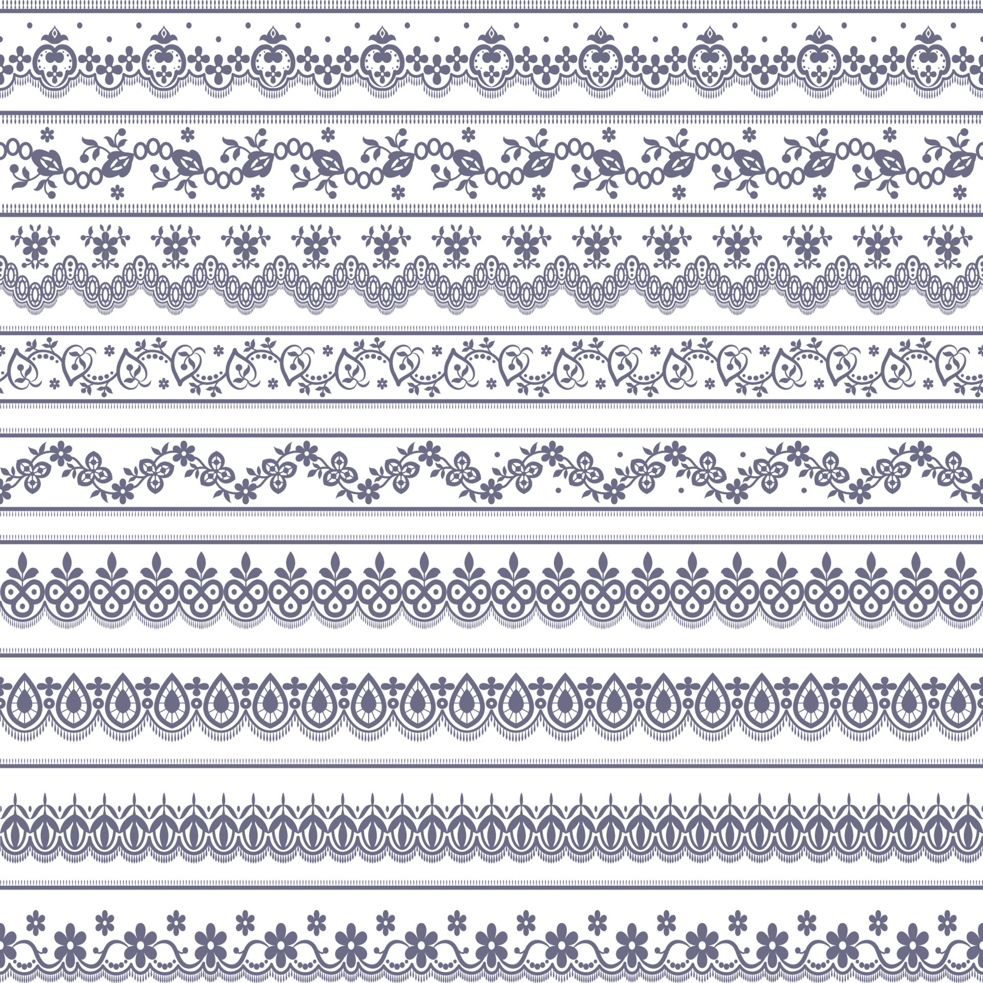 Seamless lace set 8544110 Vector Art at Vecteezy