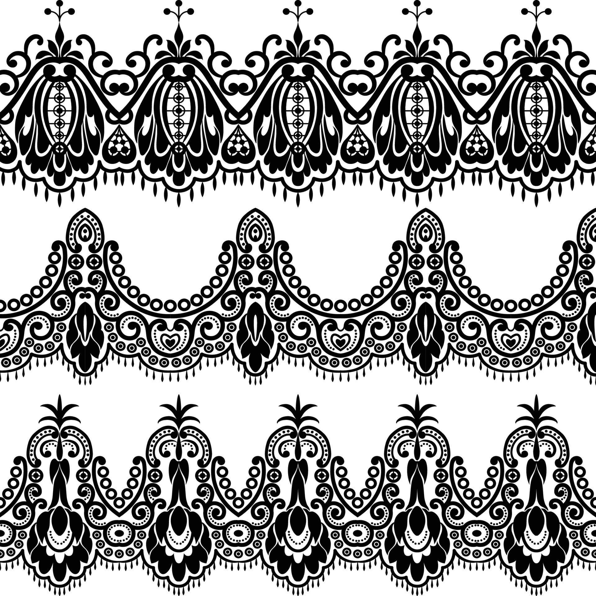 Seamless lace set 8544116 Vector Art at Vecteezy