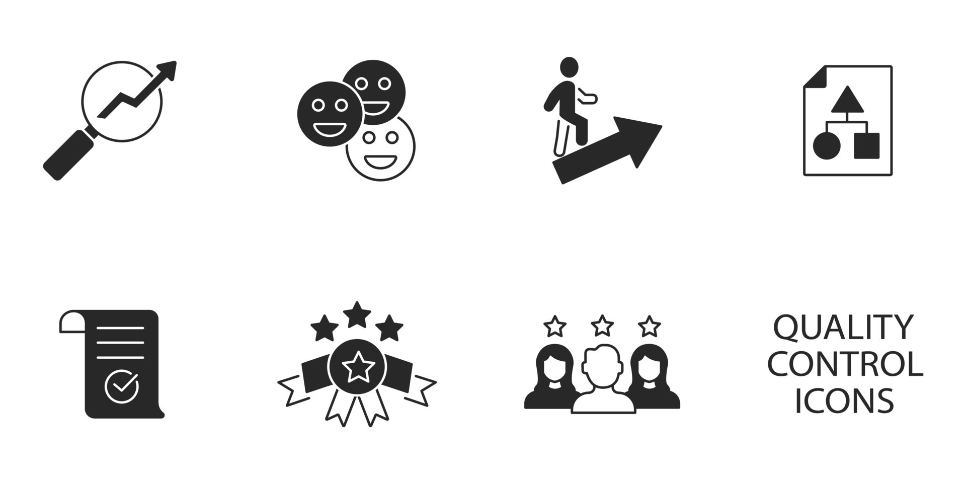 Quality Control Icons Symbol Vector Elements For Infographic Web