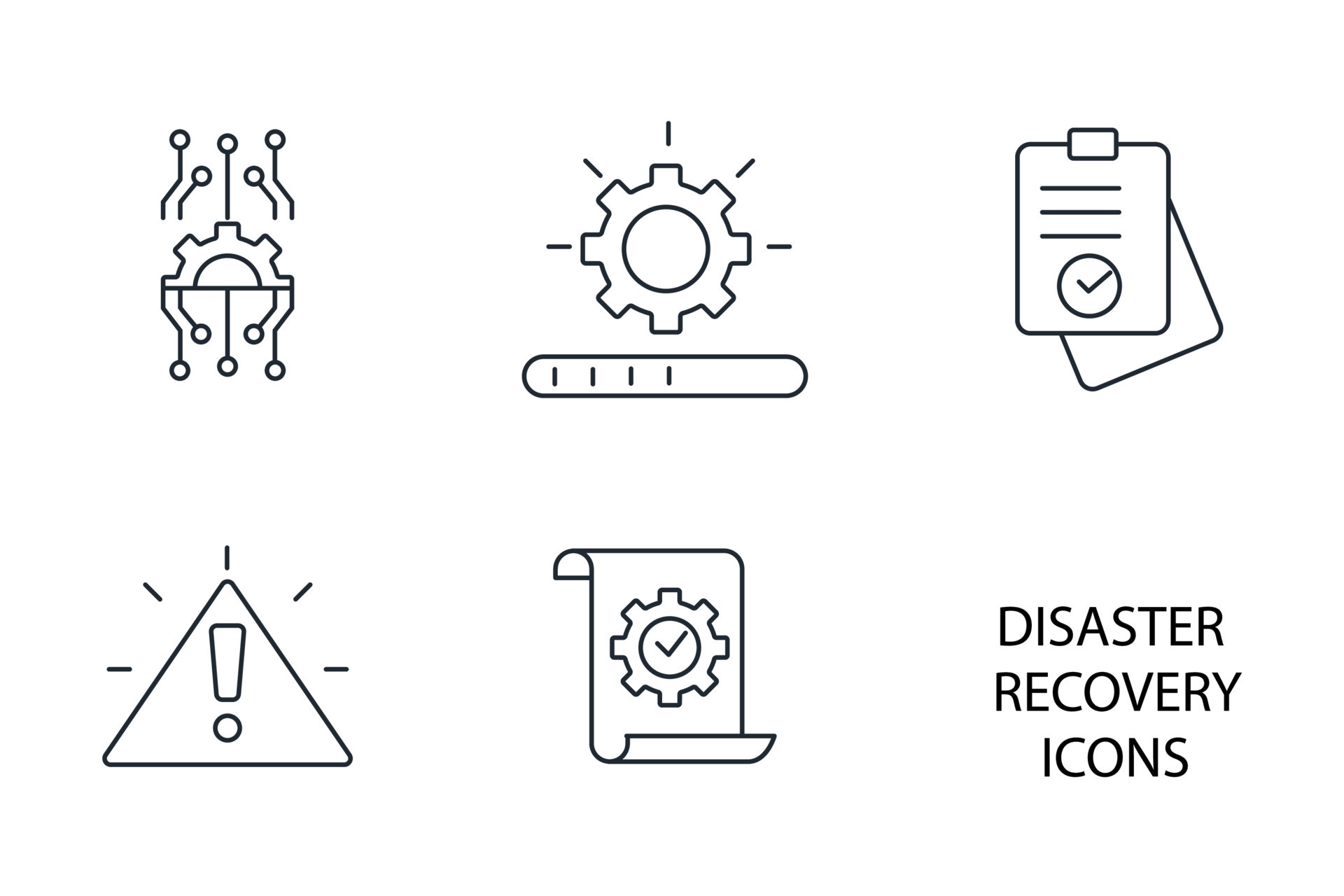 Disaster Recovery icons symbol vector elements for infographic web ... Disaster Recovery icons symbol vector elements for infographic web ...