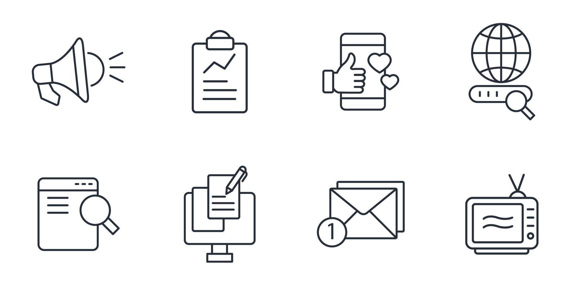 Digital marketing icons set . Digital marketing pack symbol vector ... Digital marketing icons set . Digital marketing pack symbol vector ...