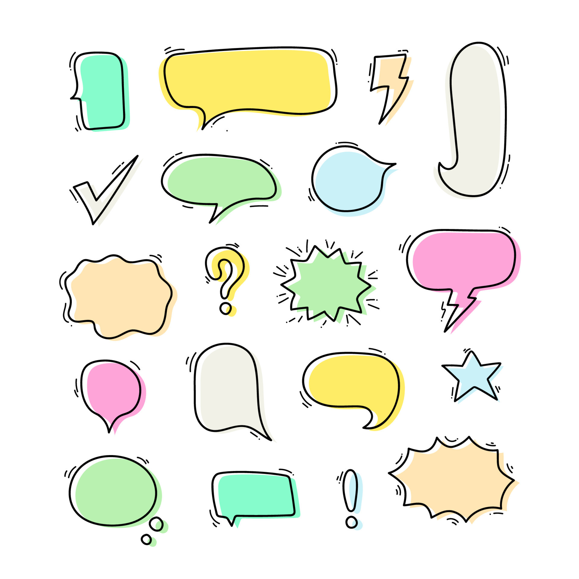 Set of colorful empty speech bubble design template 8547039 Vector Art ...
