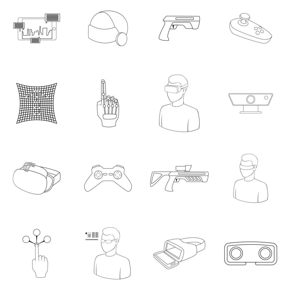 Virtual reality icon set outline 8549659 Vector Art at Vecteezy Virtual reality icon set outline 8549659 Vector Art at Vecteezy