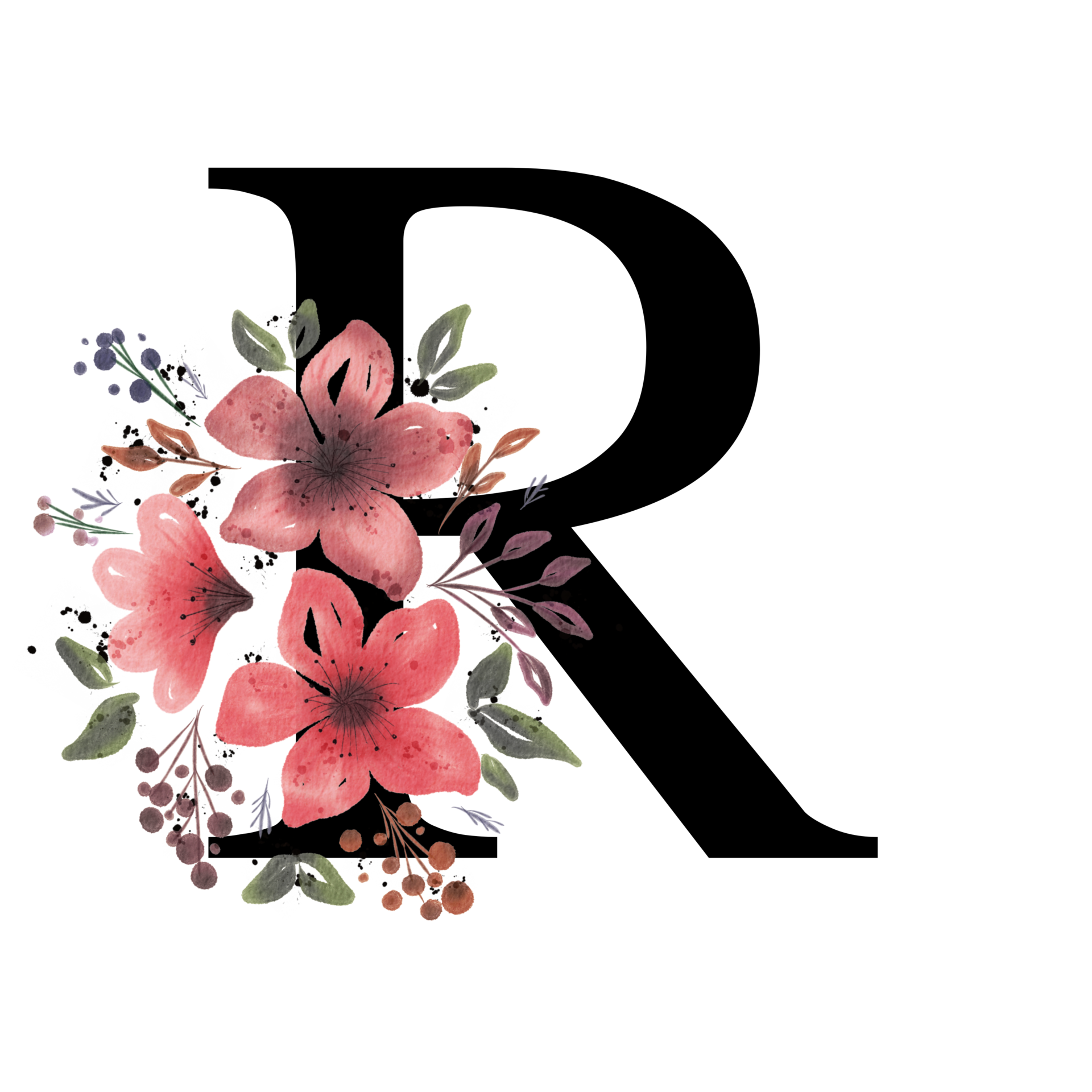 Alfabeto Floral Letra B Con Flores Y Hojas Png Dibujos Alfabeto Carta