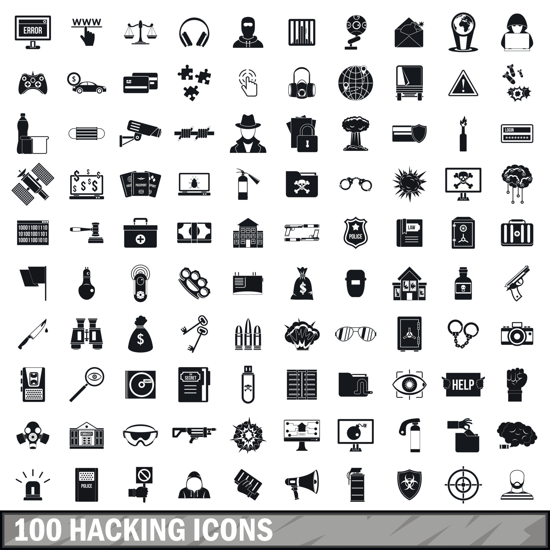 100 hacking icons set, simple style 8551010 Vector Art at Vecteezy 100 hacking icons set, simple style 8551010 Vector Art at Vecteezy