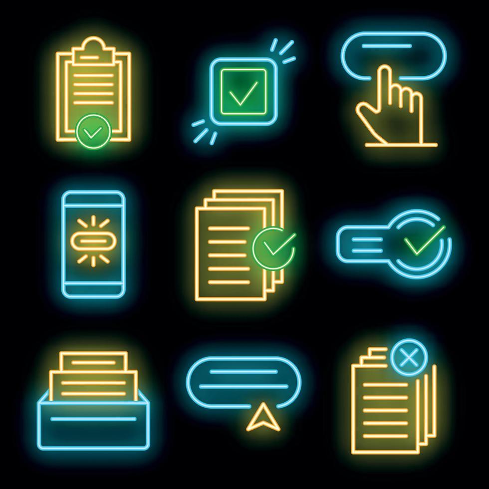 Request icons set vector neon 8553866 Vector Art at Vecteezy
