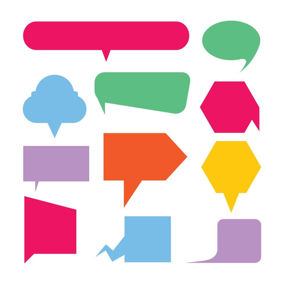 colorful speech bubble and dialog set vector illustration 8554802 ...