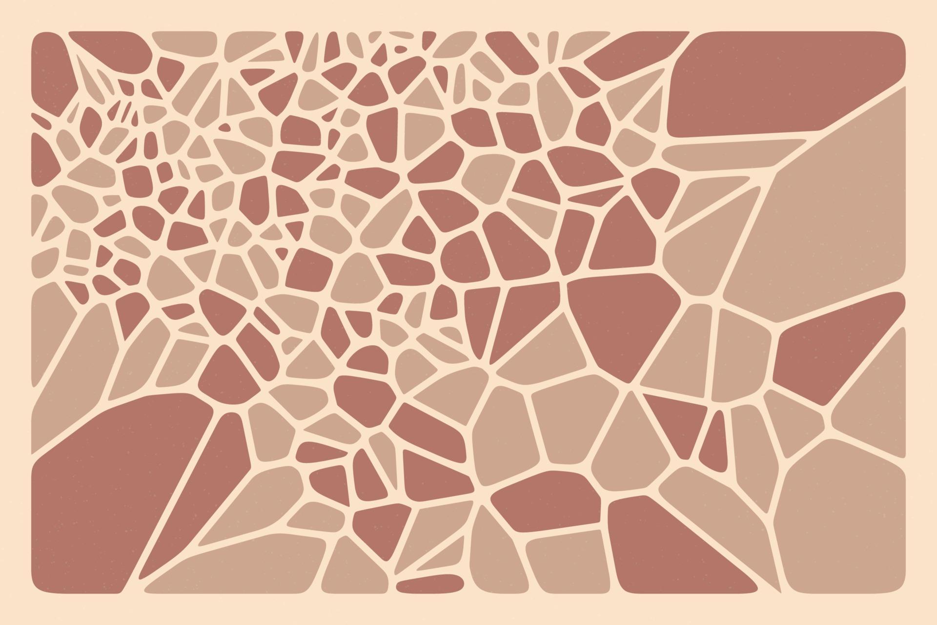 Classic Voronoi diagram pattern design. Brown, beige grid mesh abstract ...