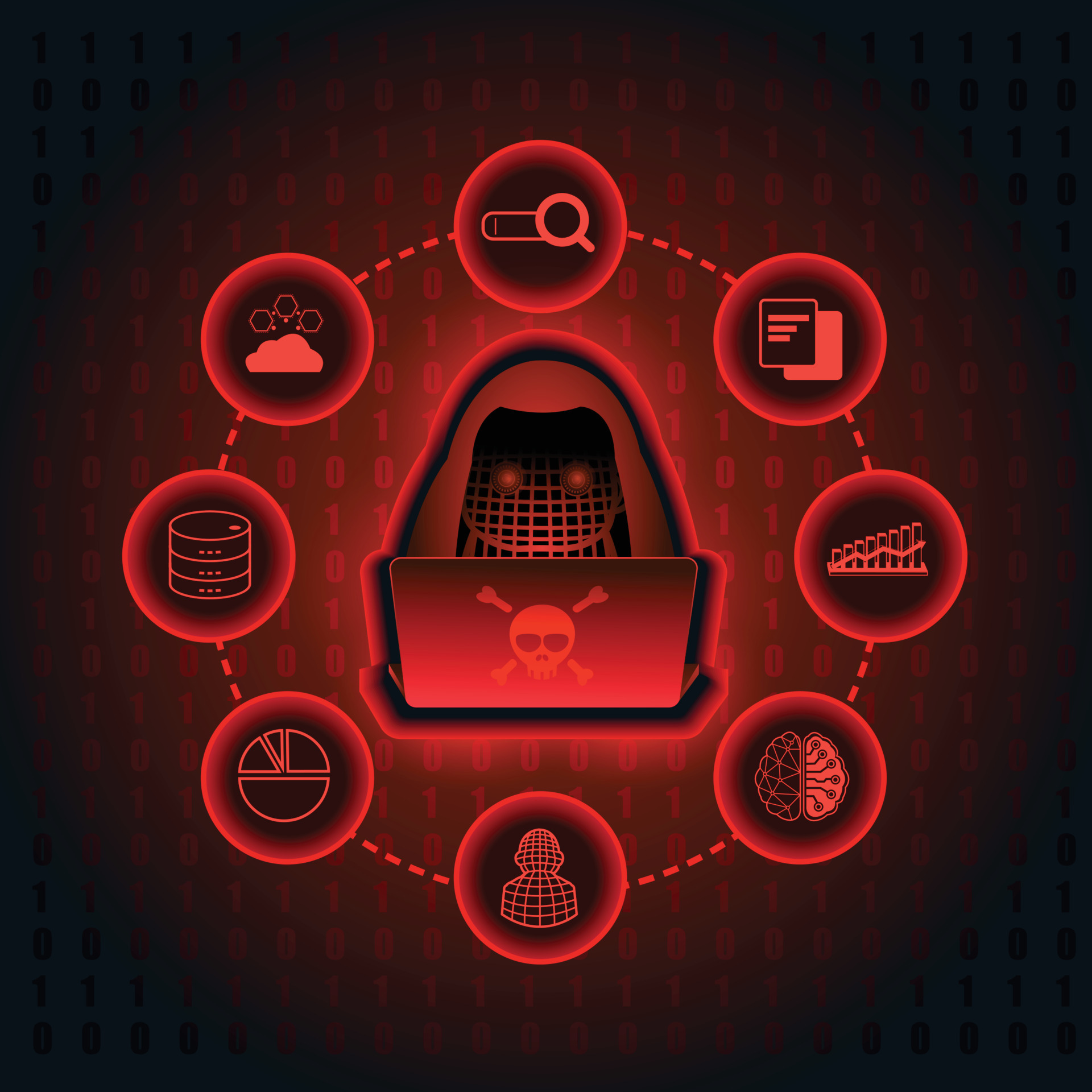 Hacker and data icons with abstract background 8556324 Vector Art at Vecteezy