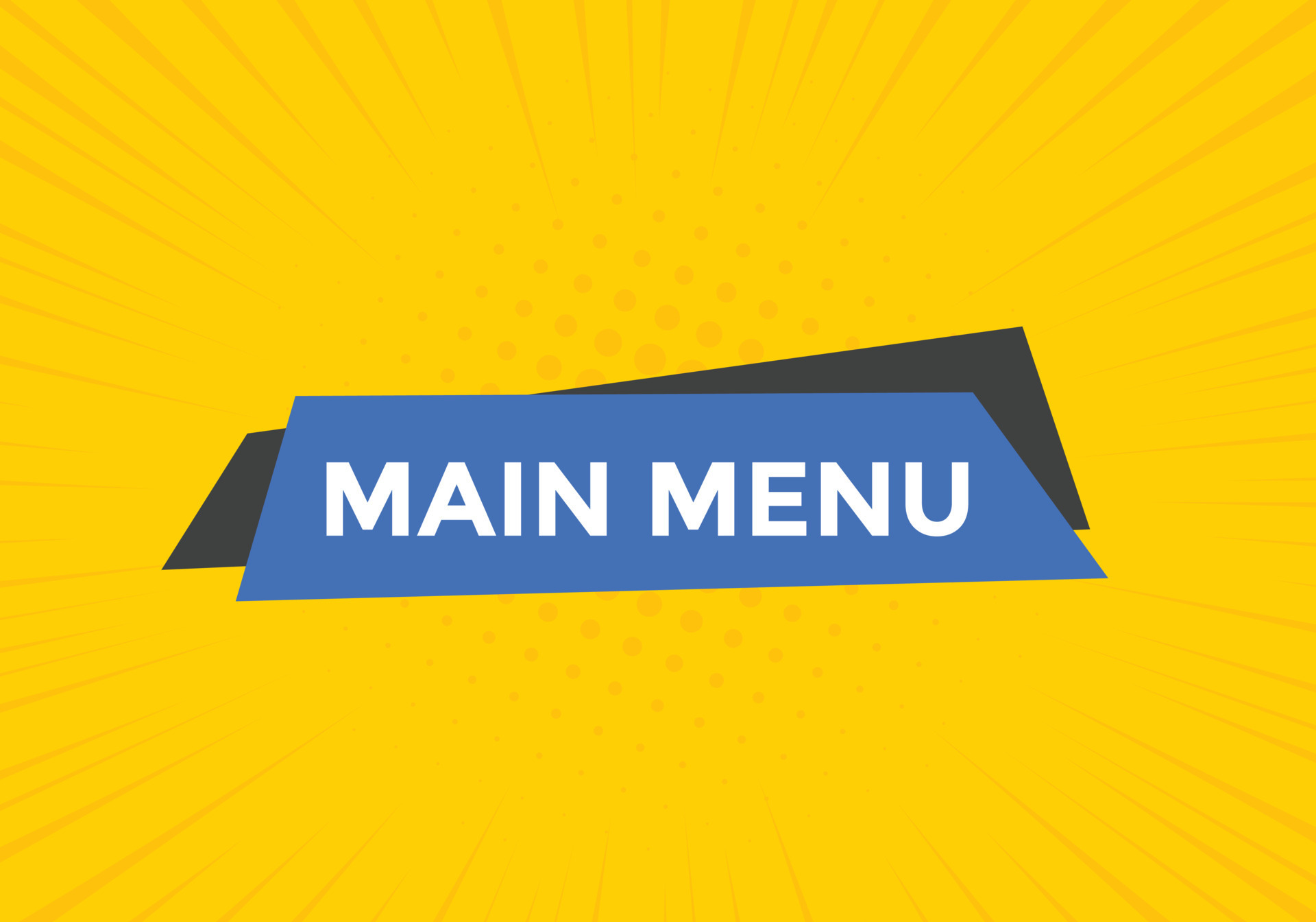 Main Menu Button Main Menu Text Web Banner Template Sign Icon Banner