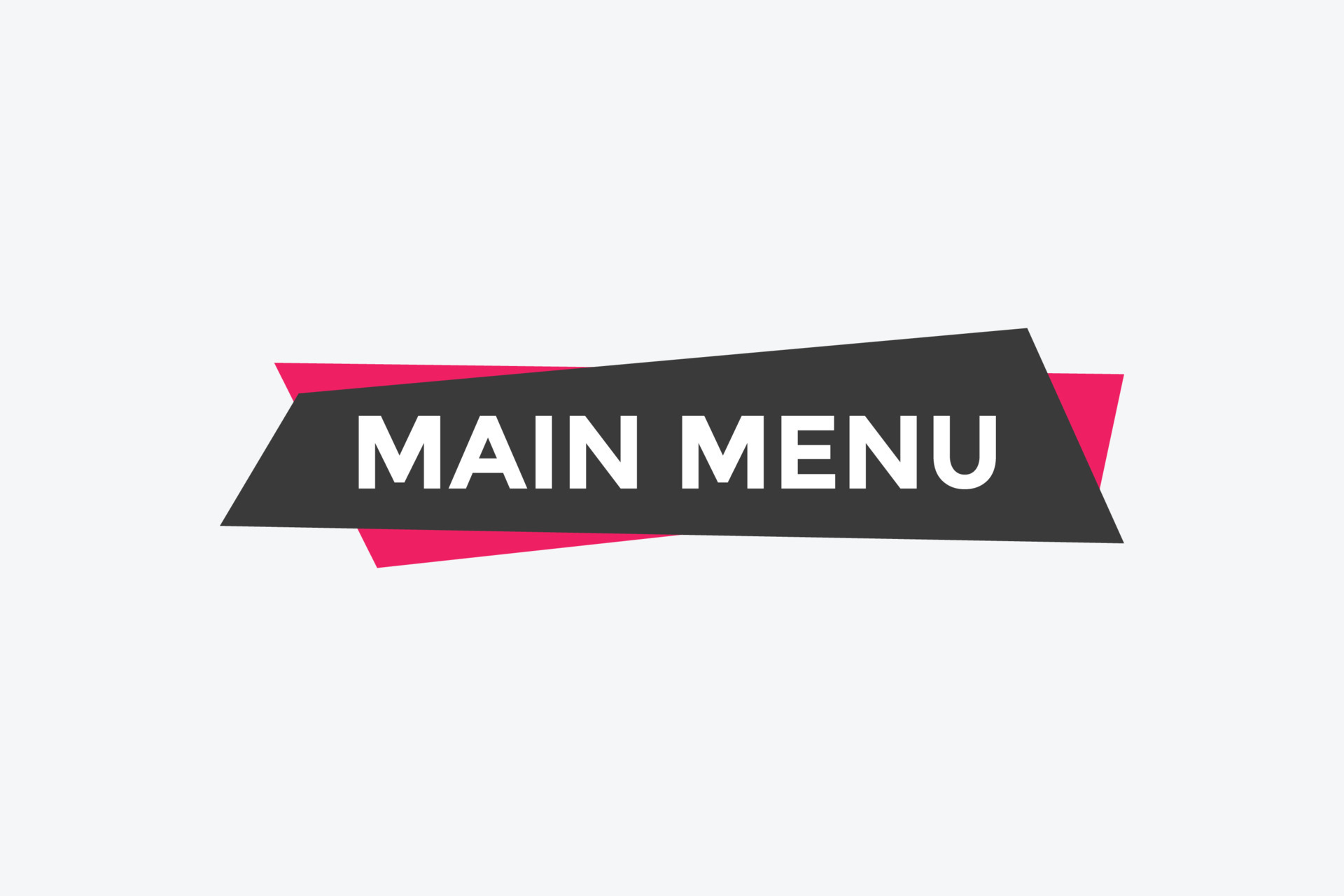Main Menu Button Main Menu Text Web Banner Template Sign Icon Banner