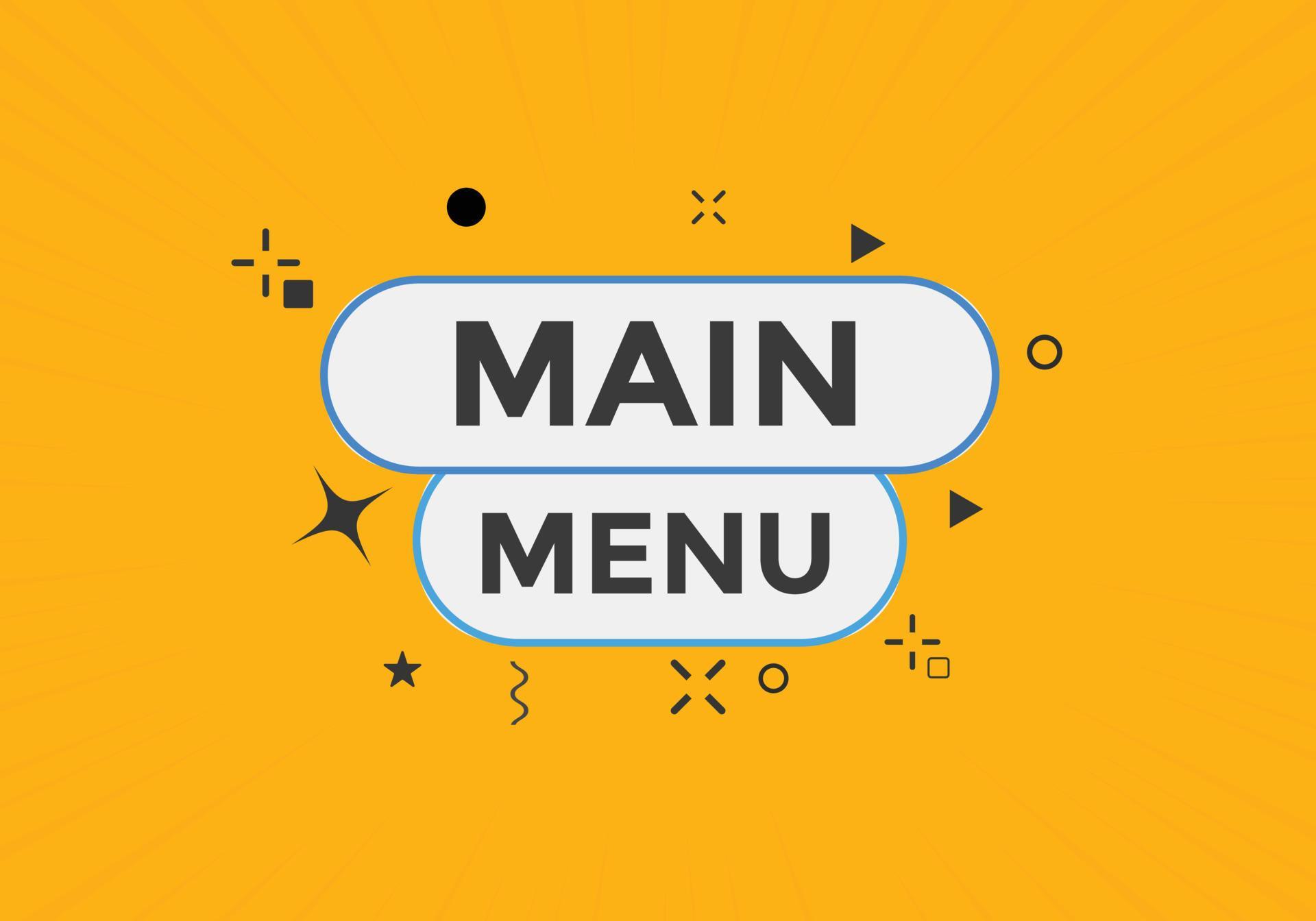 Main Menu text button. Web button banner template Main Menu 8558777 ...