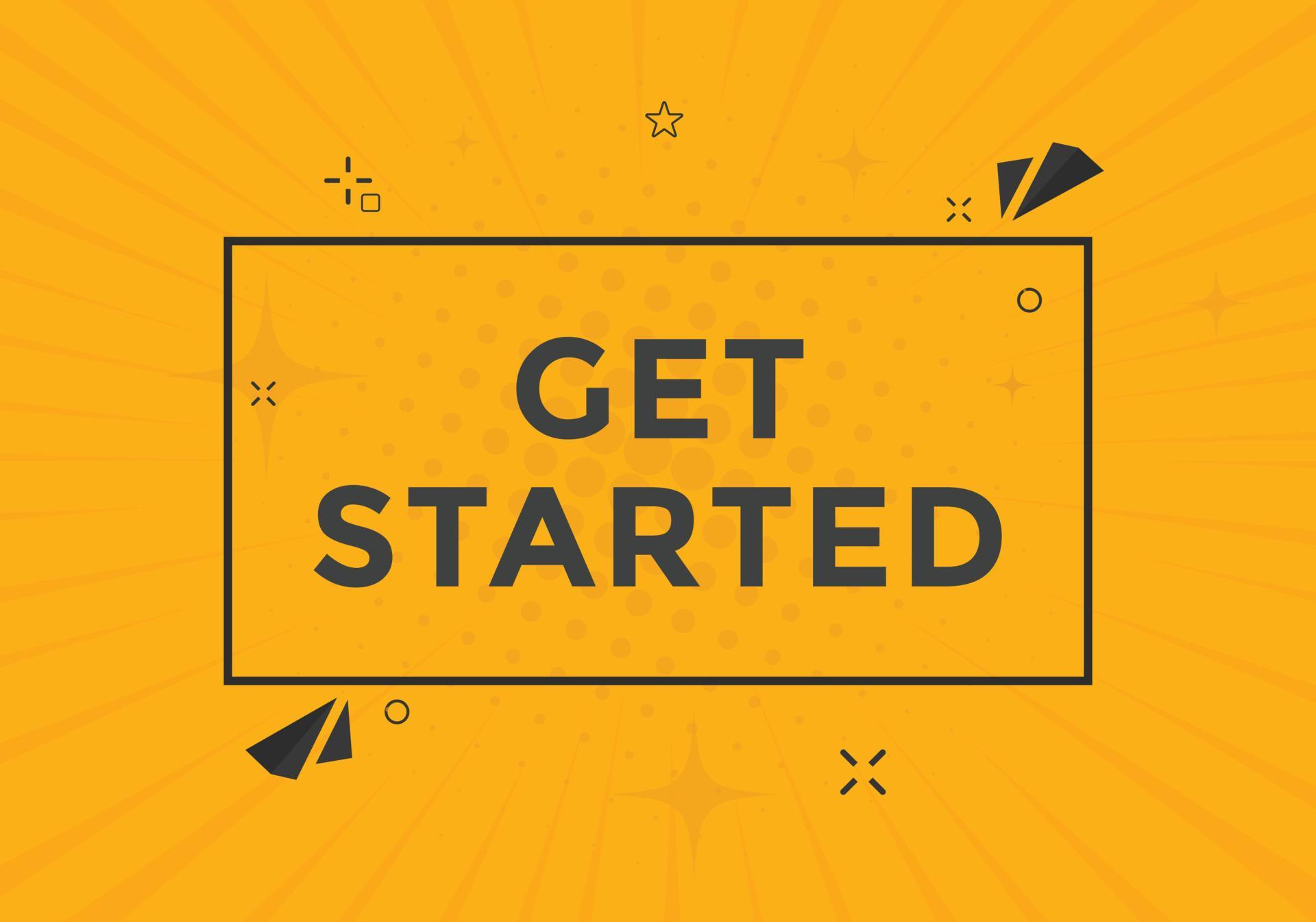 Get Started text button. Web button banner template Get Started 8559459 ...