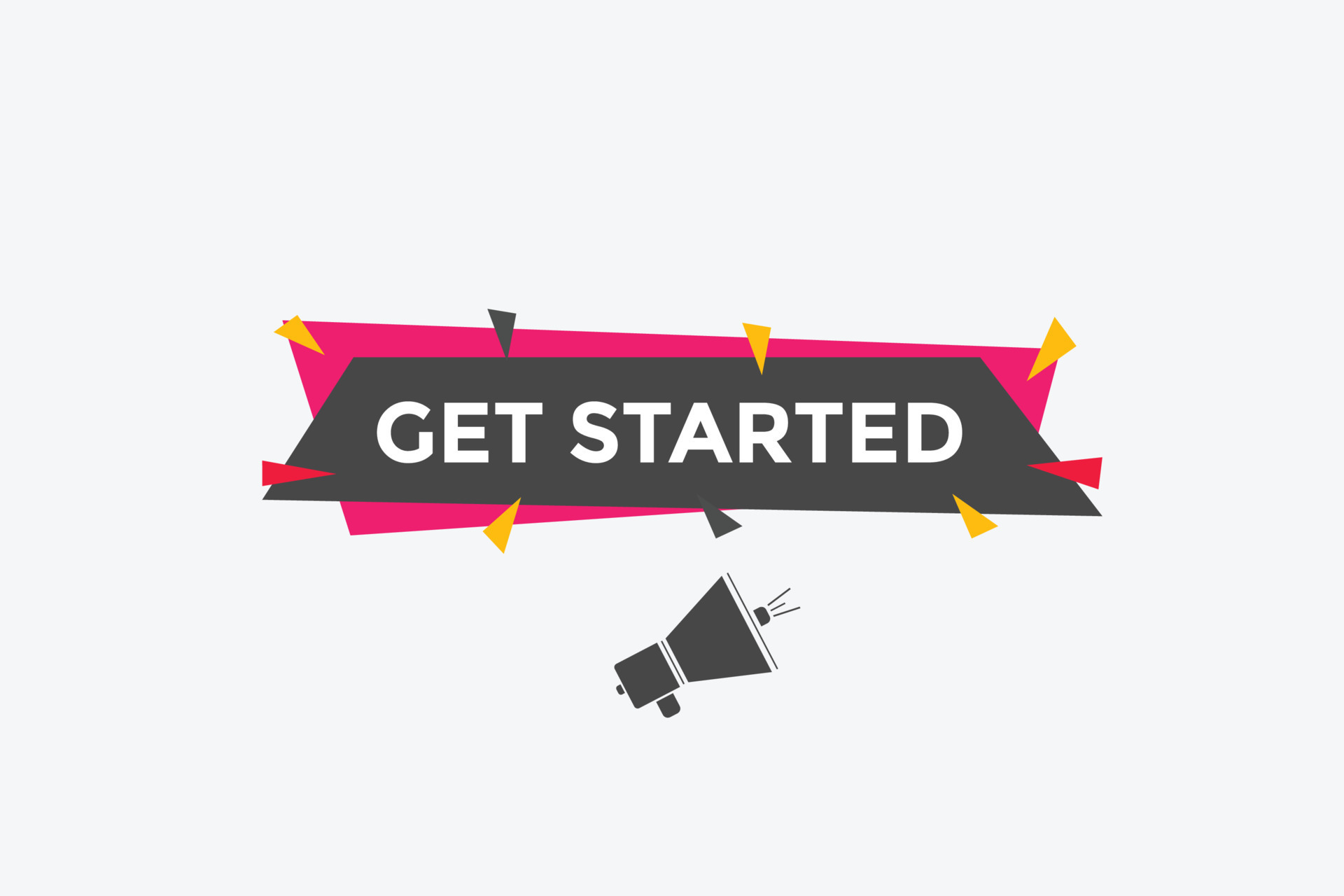 Get Started button. Get Started text web banner template. Sign icon ...