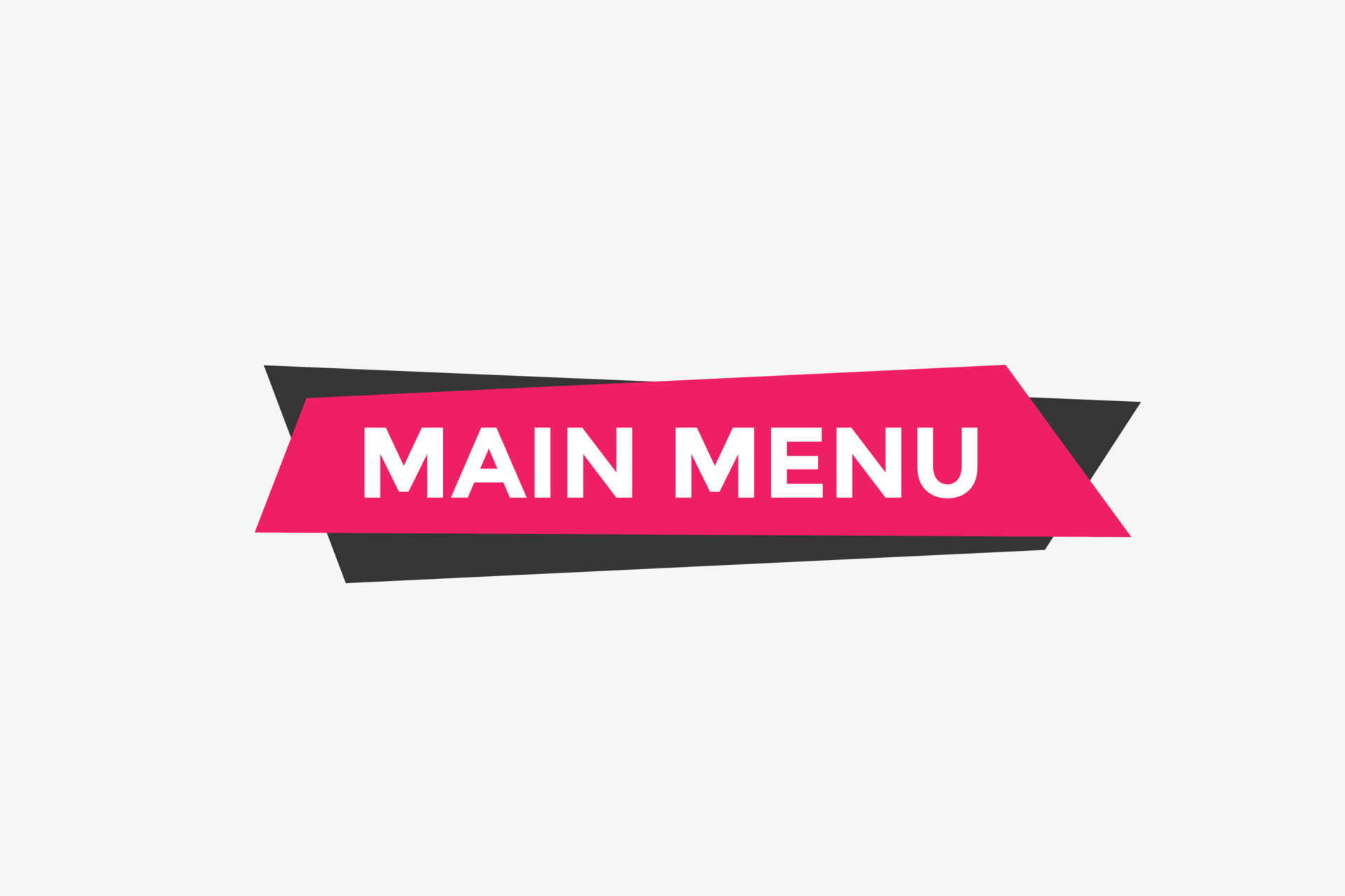 Main Menu Button Main Menu Text Web Banner Template Sign Icon Banner