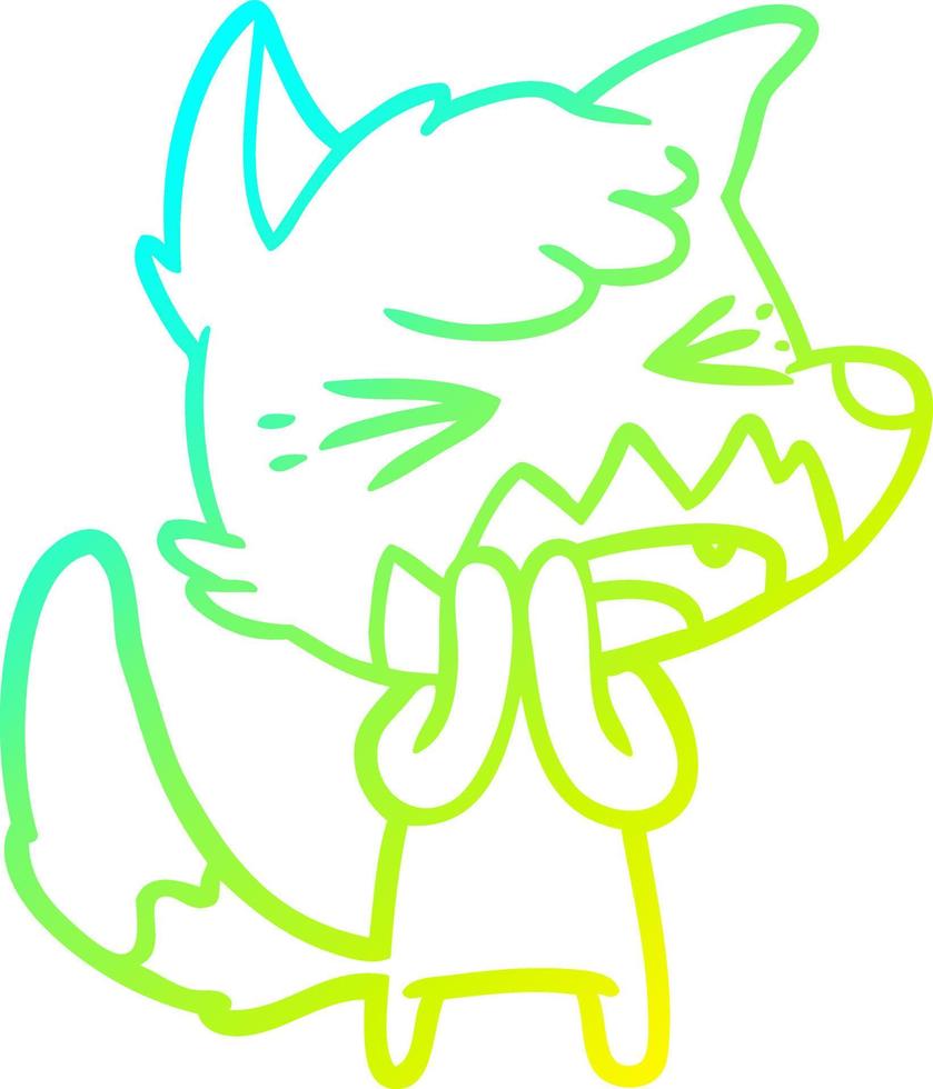 cold gradient line drawing angry cartoon fox 8560581 Vector Art at Vecteezy