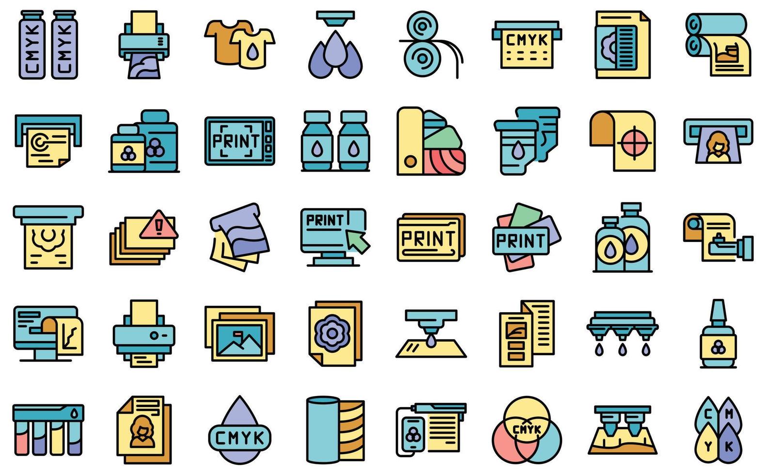 Digital printing icons set line color vector 8561412 Vector Art at Vecteezy Digital printing icons set line color vector 8561412 Vector Art at Vecteezy