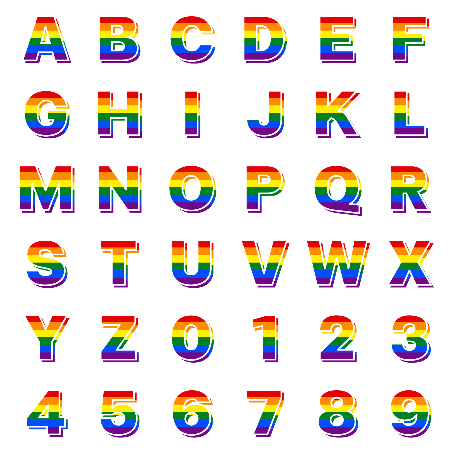 Alphabet Character Font Capital Letters Pride Month Lgbtqia Equality
